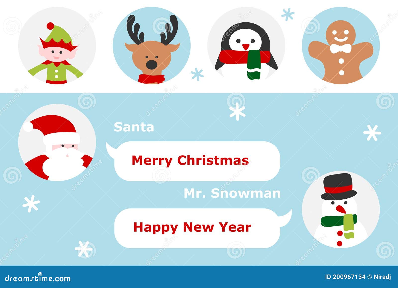 Christmas Chatting Design Element Stock Vector - Illustration of cookie ...