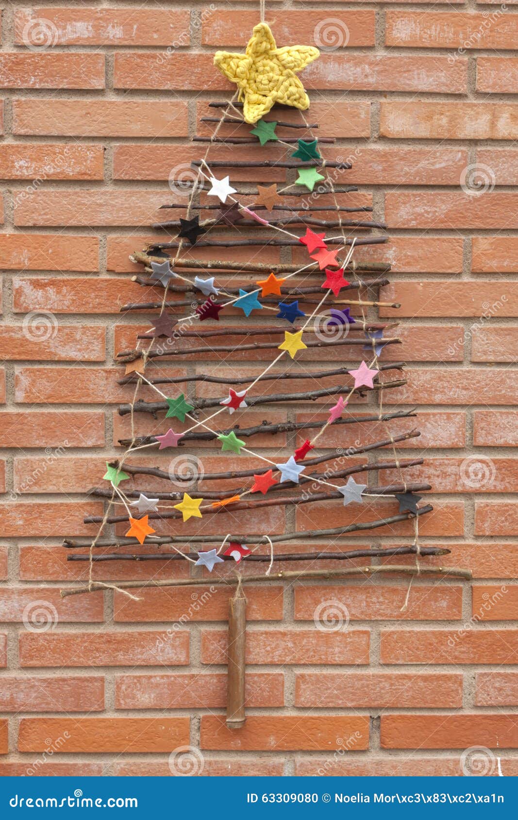 Xmas Decorations Crafts Tree Wall Felt Stock Photo - Image of holiday ...