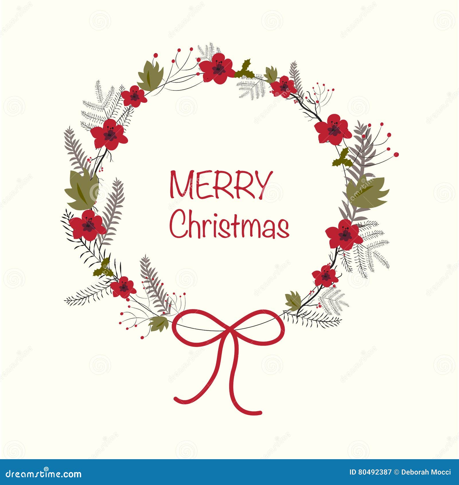 Xmas holly card stock illustration. Illustration of animal - 80492387