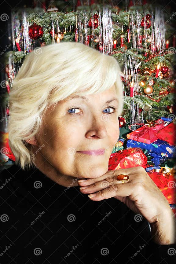Xmas lady stock photo. Image of retired, mother, present - 3625886