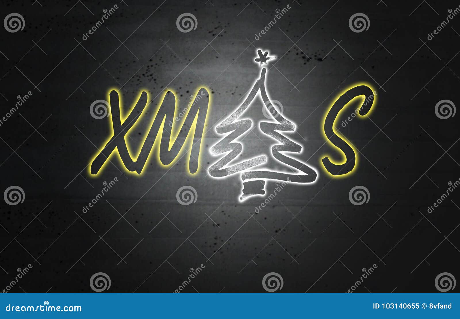 XMAS Logo on Concrete Wall Concept Background Stock Image - Image of ...