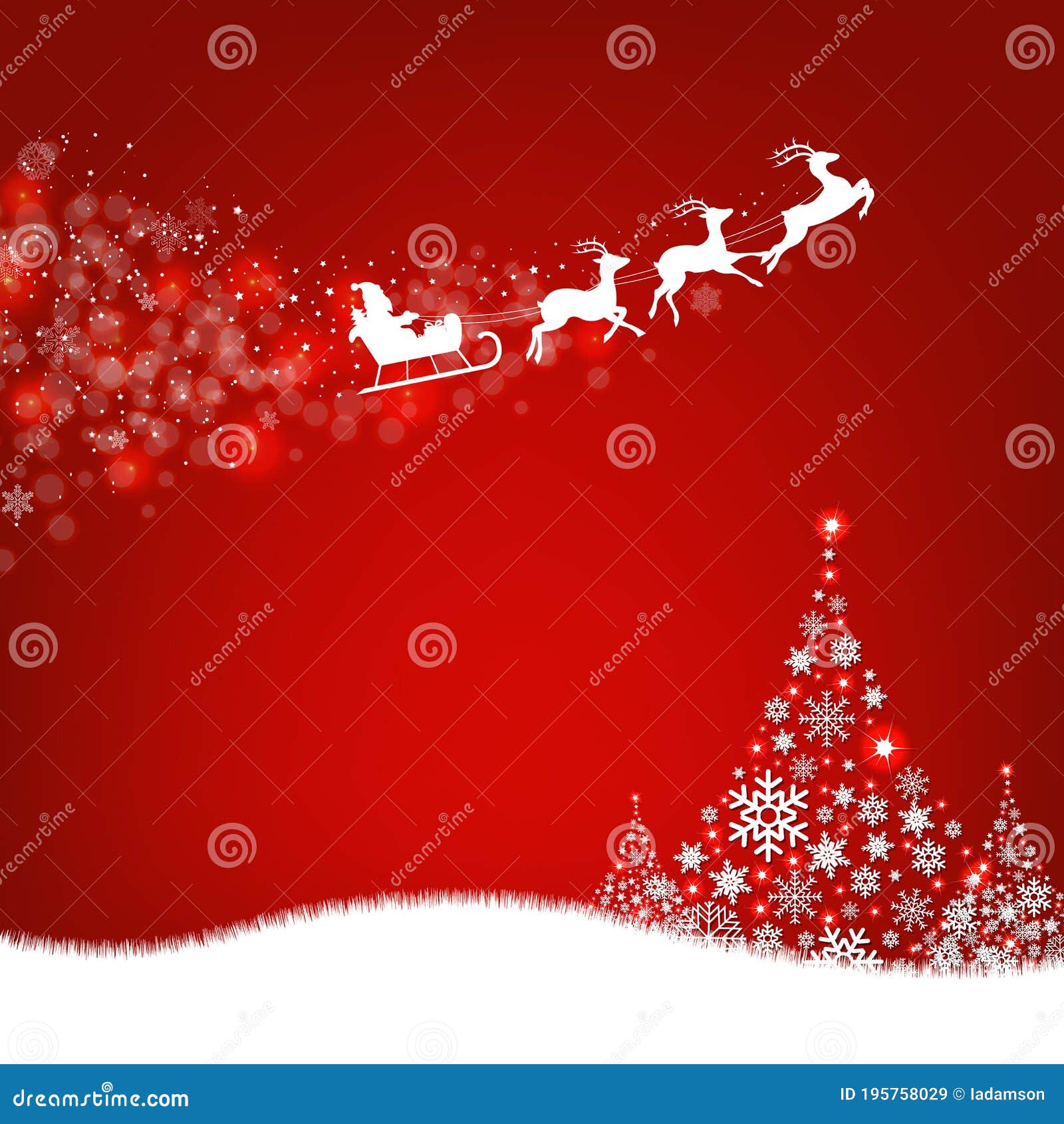 Xmas Postcard Fir Tree Border and Santa Claus Stock Vector ...