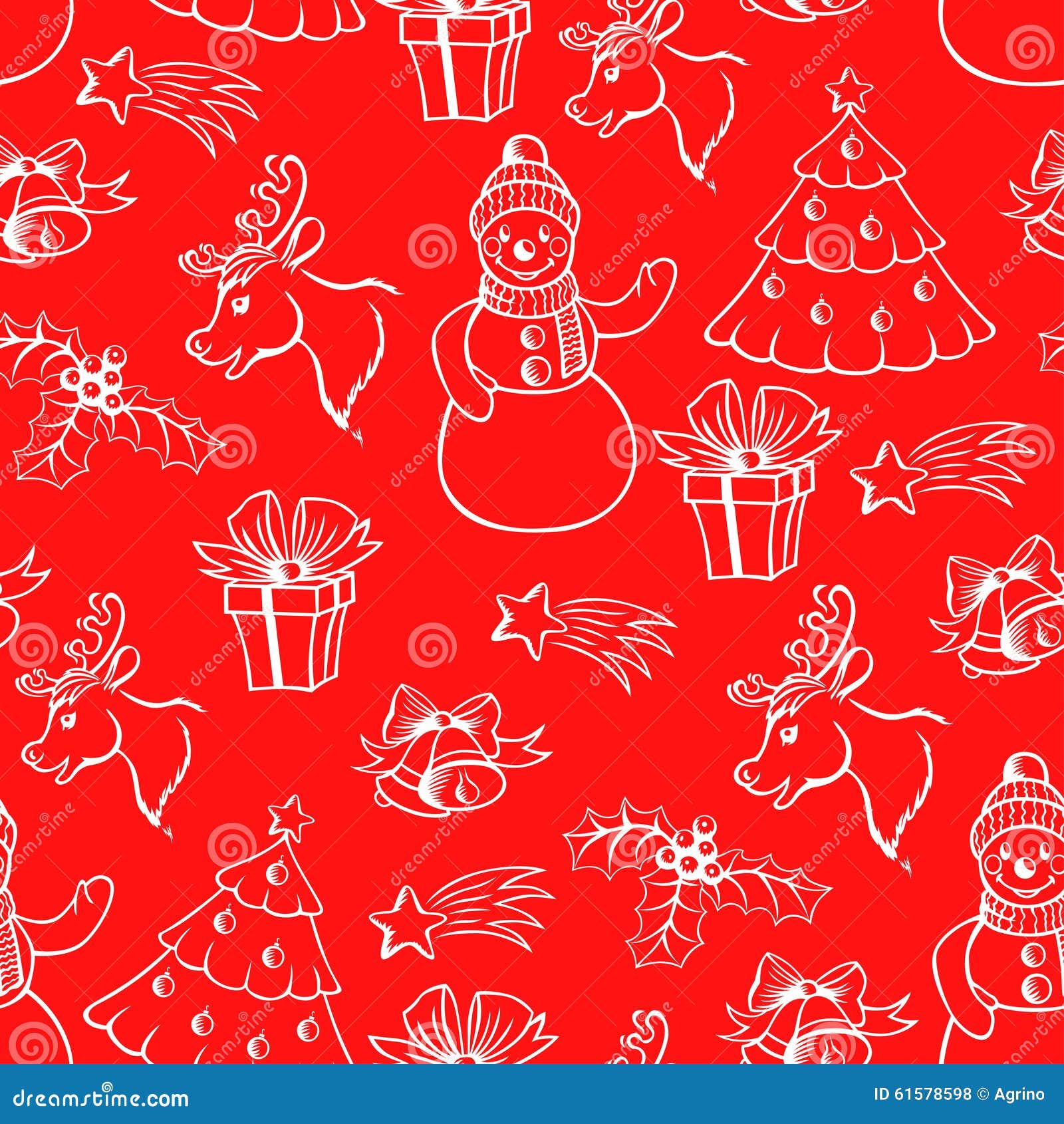 Xmas red pattern seamless stock vector. Illustration of ornament - 61578598