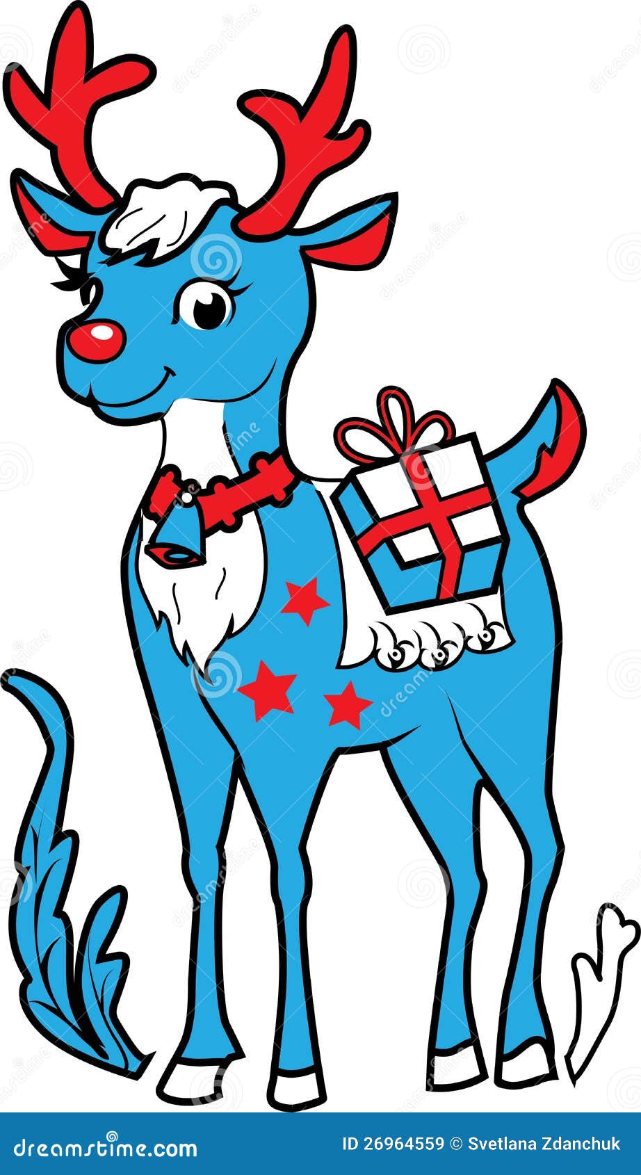 Xmas-ren Rudolf vektor illustrationer. Illustration av rött - 26964559