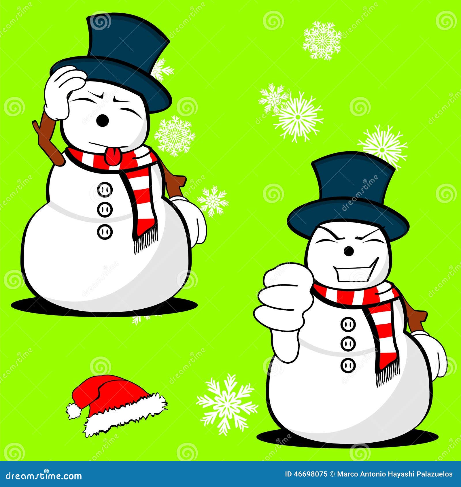 Xmas Snowman Cartoon Expression Set05 Stock Vector - Illustration of ...
