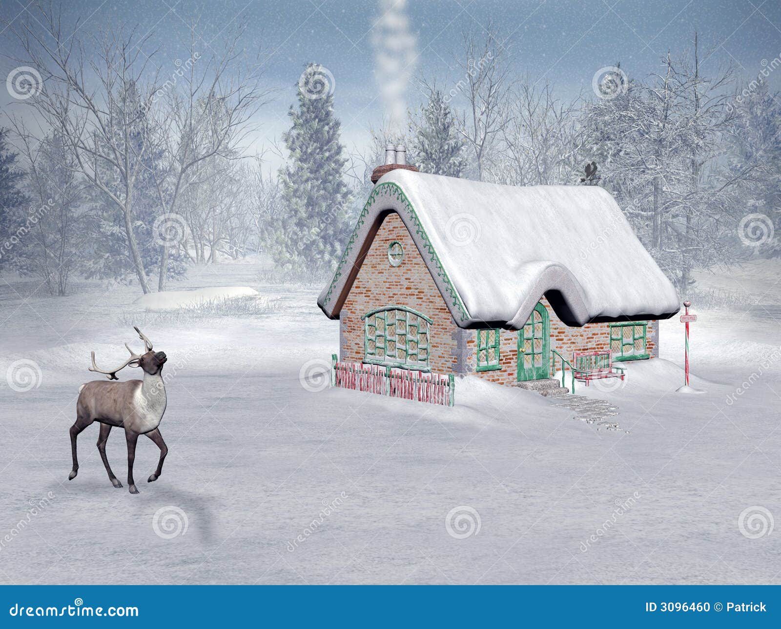Xmas time, santa s cottage stock illustration. Illustration of peace ...