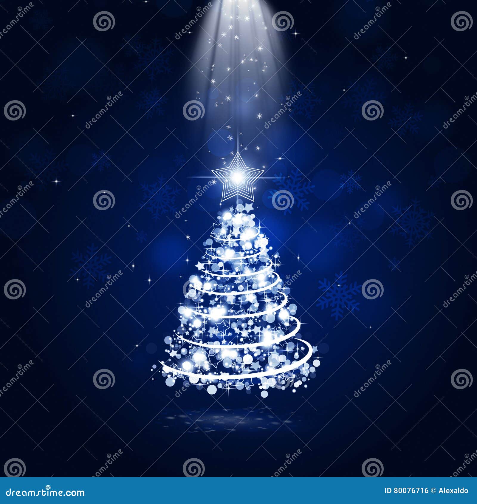 Xmas Tree Blue Background stock illustration. Illustration of abstract ...
