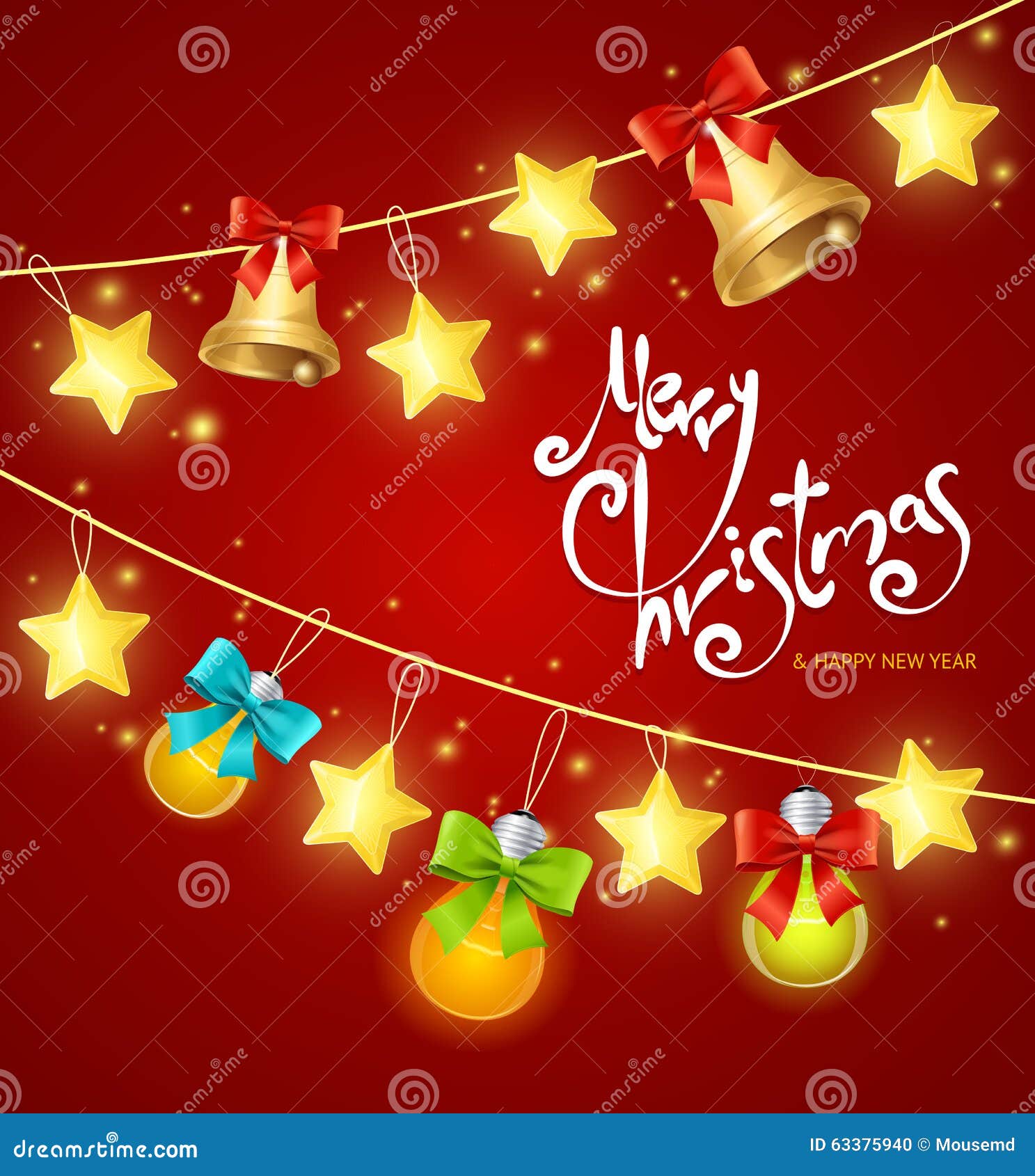 Xmass Card Background with Text. Vector Stock Vector - Illustration of ...