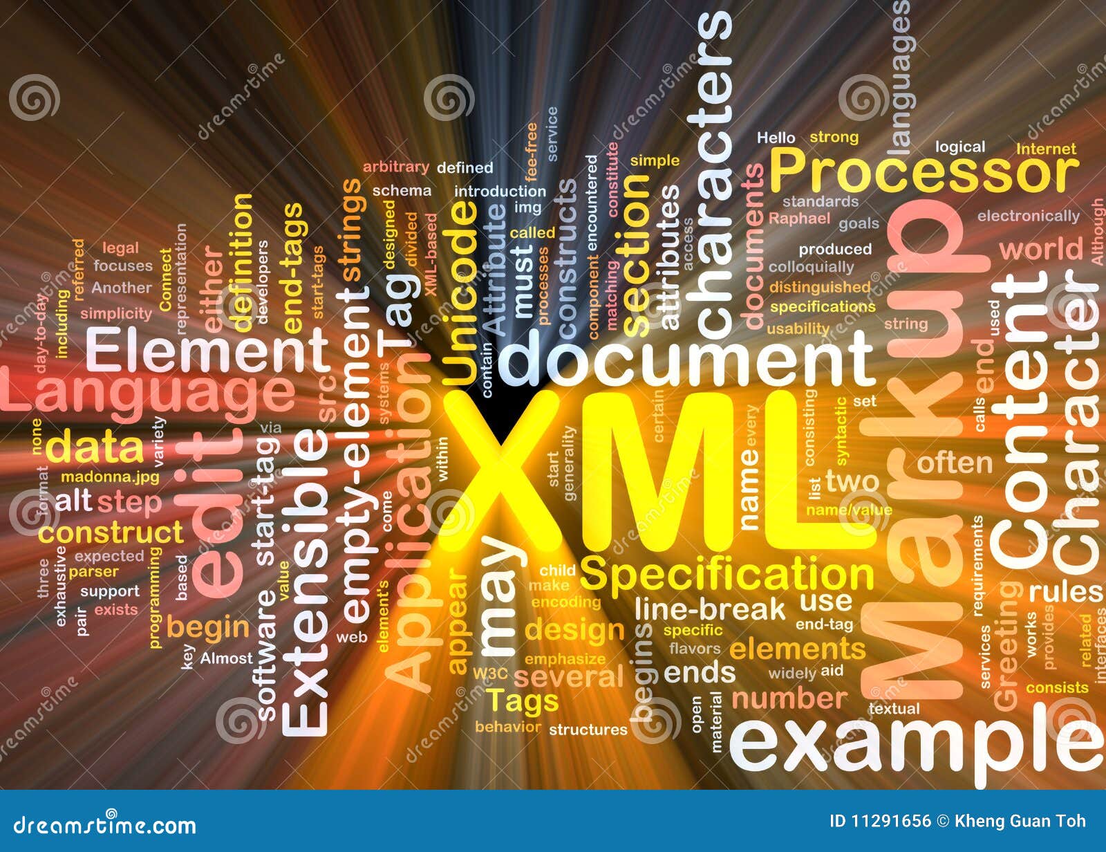 XML De Doospakket Van De Woordwolk Stock Illustratie - Illustration of ...