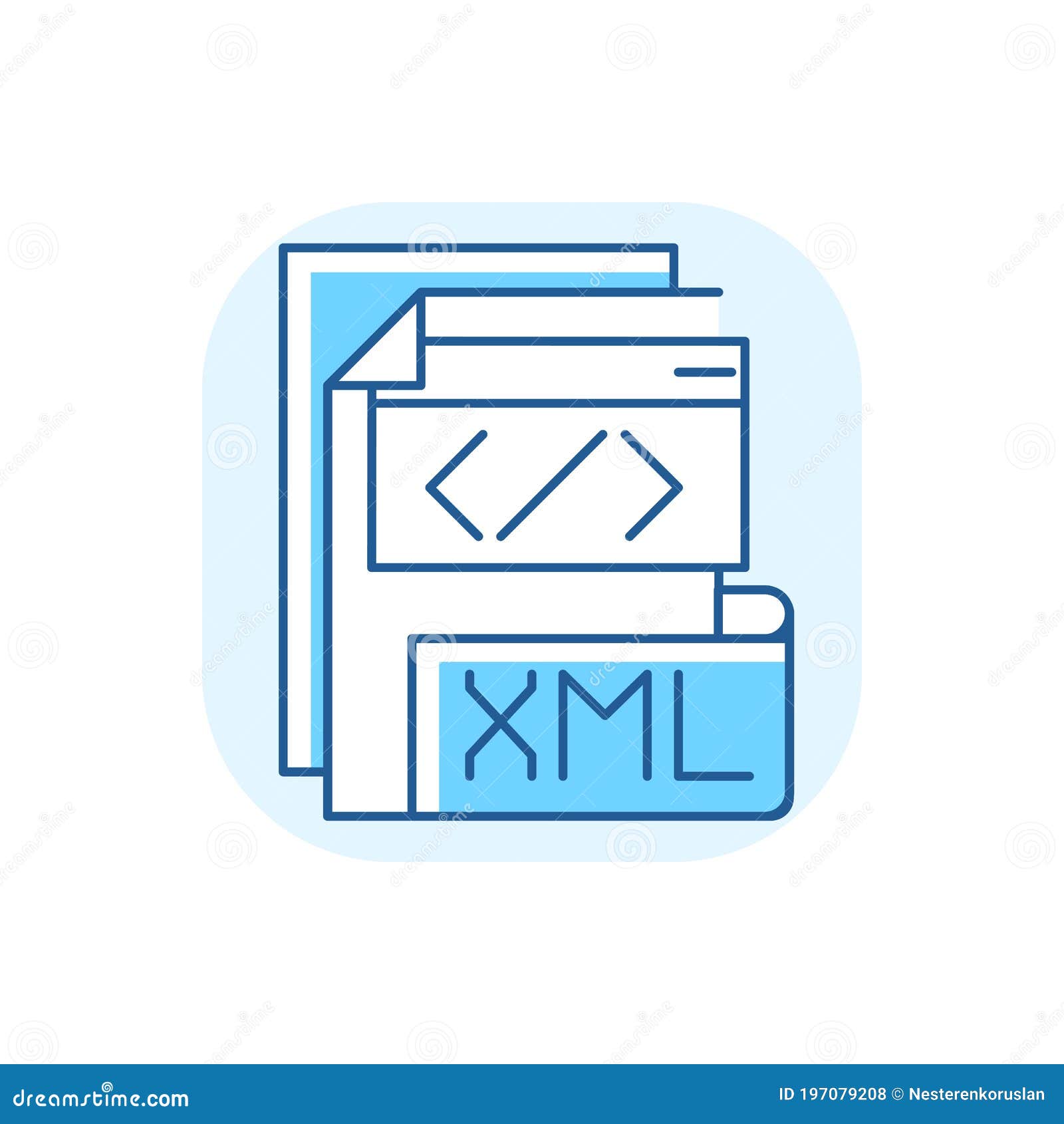 XML File Blue RGB Color Icon Stock Vector - Illustration of concept ...