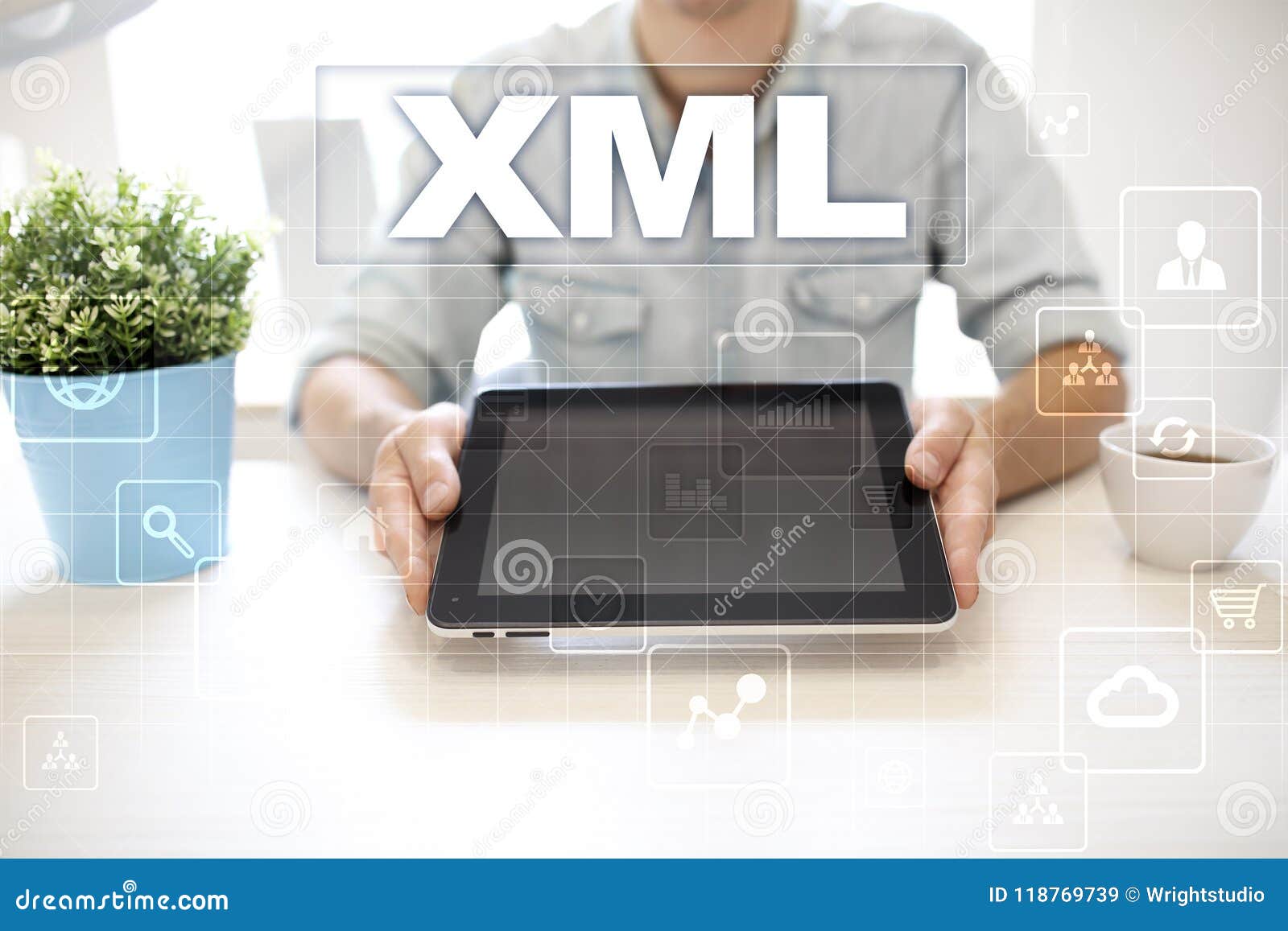 Xml Web Development Internet And Technology Concept Stock Image Image Of Honeycomb Button