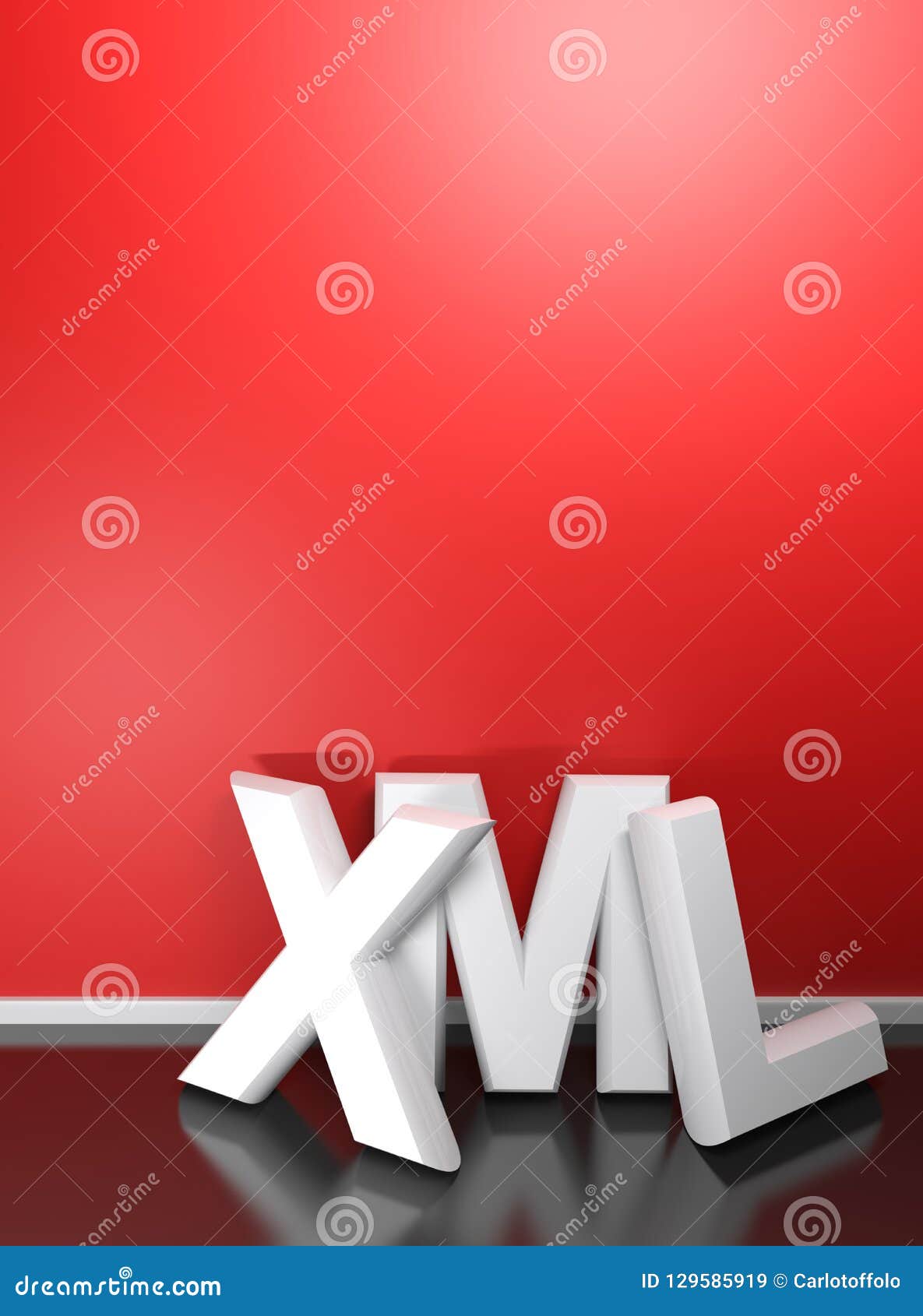 XML White 3D Write at Red Wall - Book Cover - 3D Rendering Stock ...