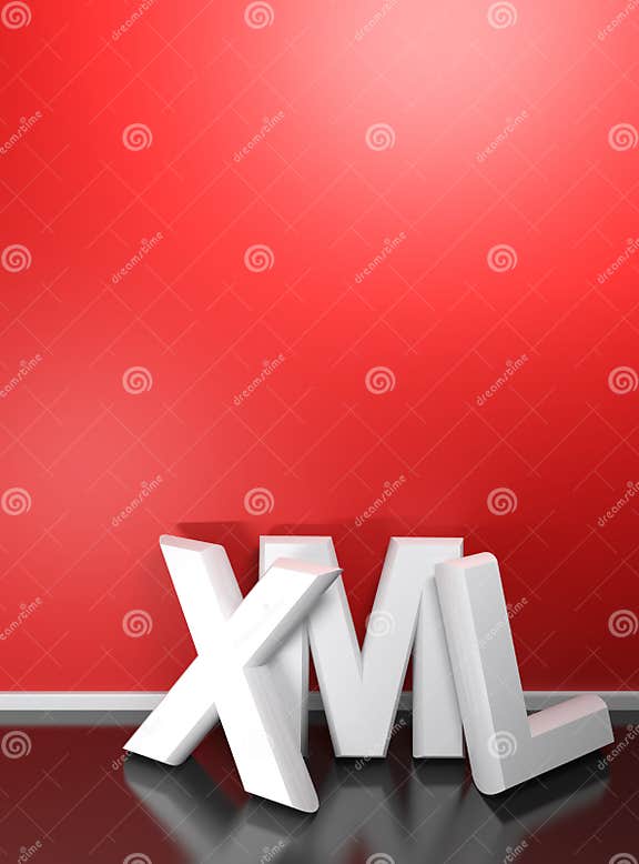 XML White 3D Write at Red Wall - Book Cover - 3D Rendering Stock ...