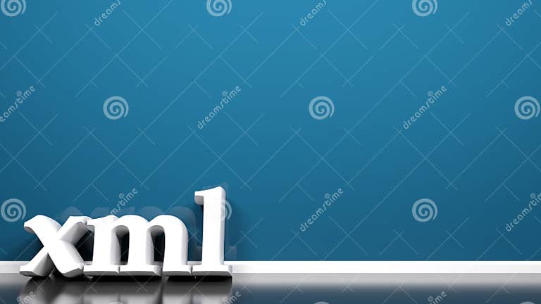 XML Write at Blue Wall Background - 3D Rendering Illustration Stock ...