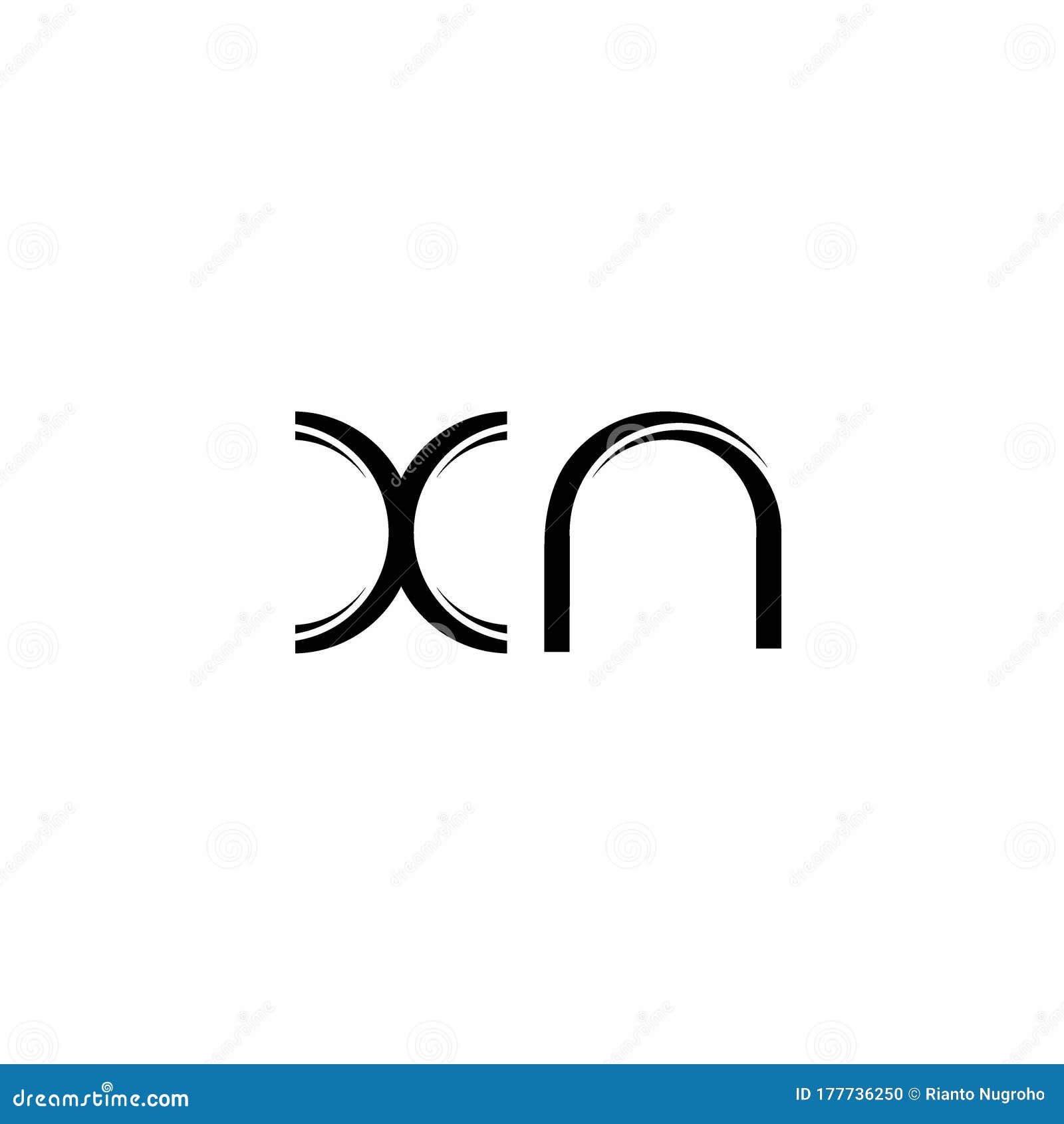 XN Logo Monogram with Slice Rounded Modern Design Template Stock Vector ...