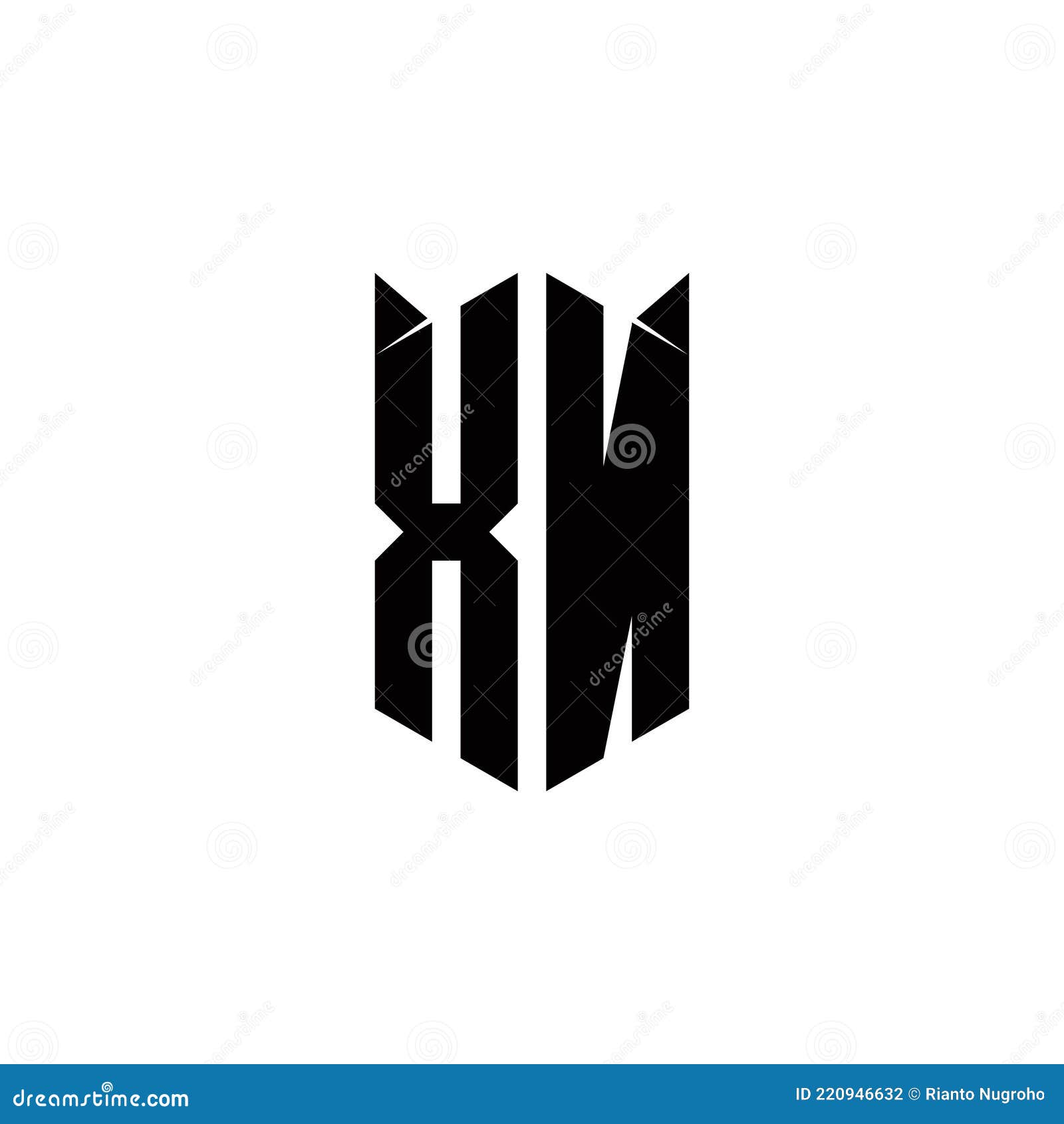 Xn Logo Monogramm Mit Schild Form Designs Vorlage Vektor Abbildung ...