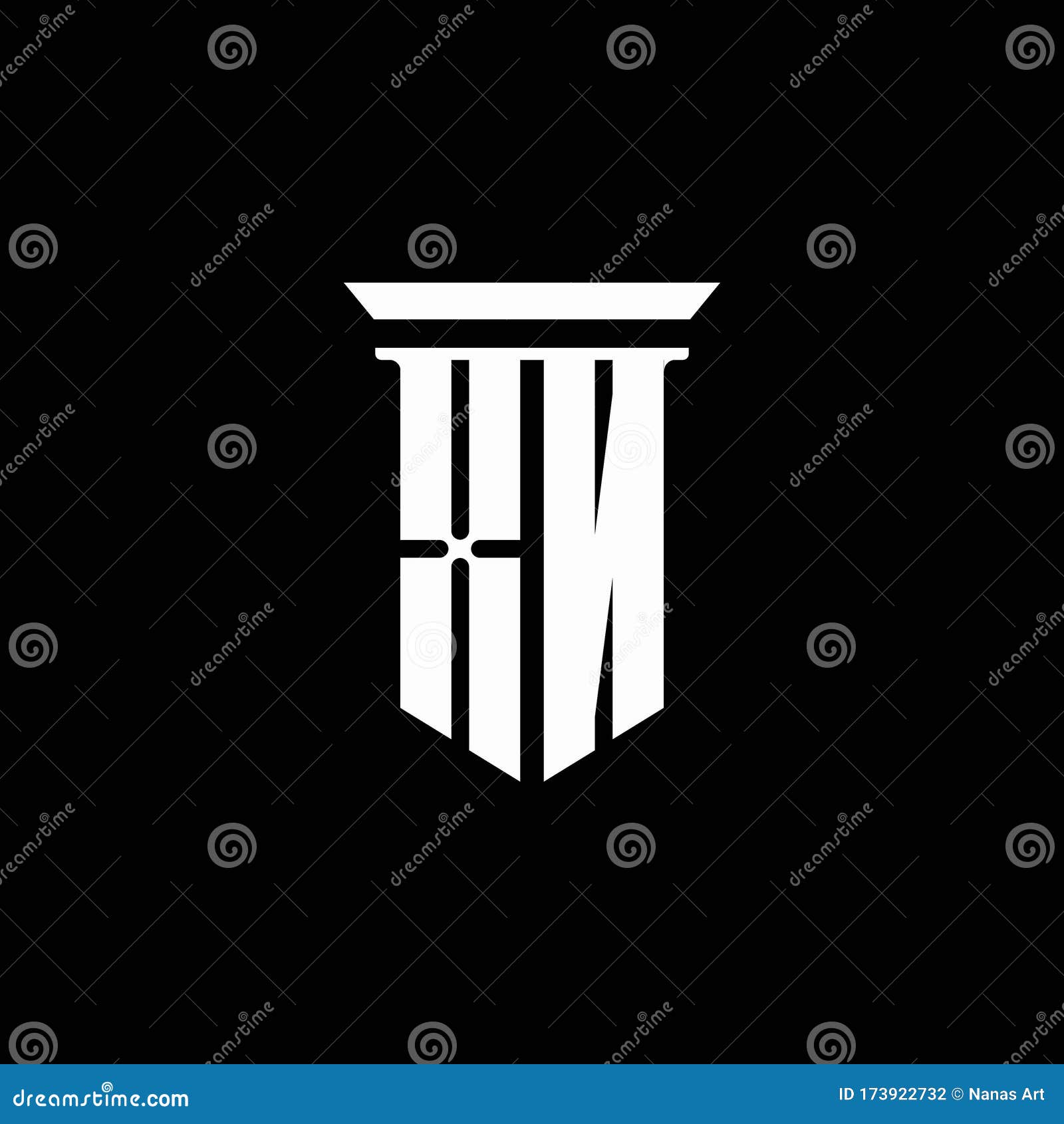 XN Monogram Logo with Emblem Style Isolated on Black Background Stock ...