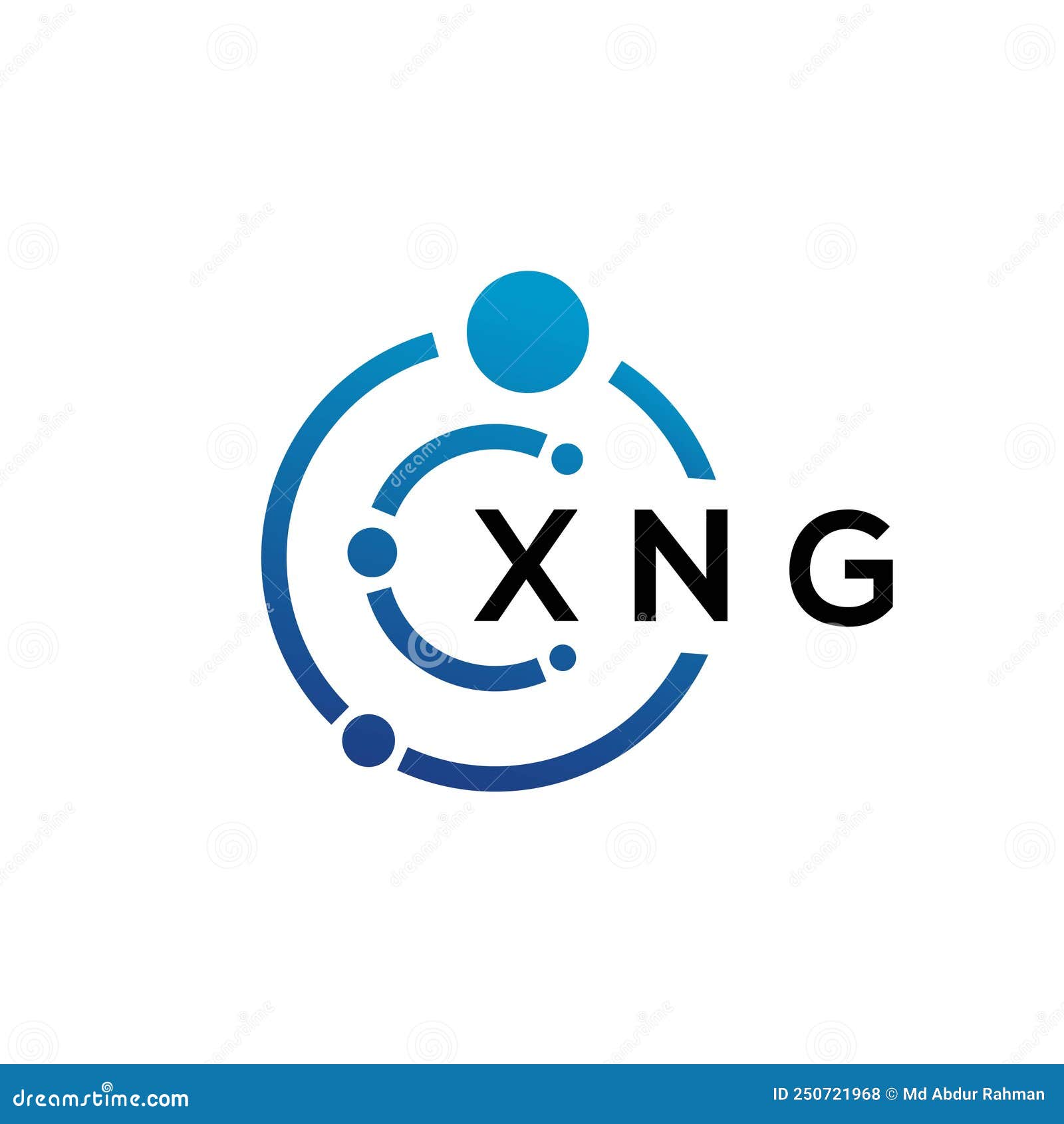 XNG Letter Technology Logo Design on White Background. XNG Creative ...