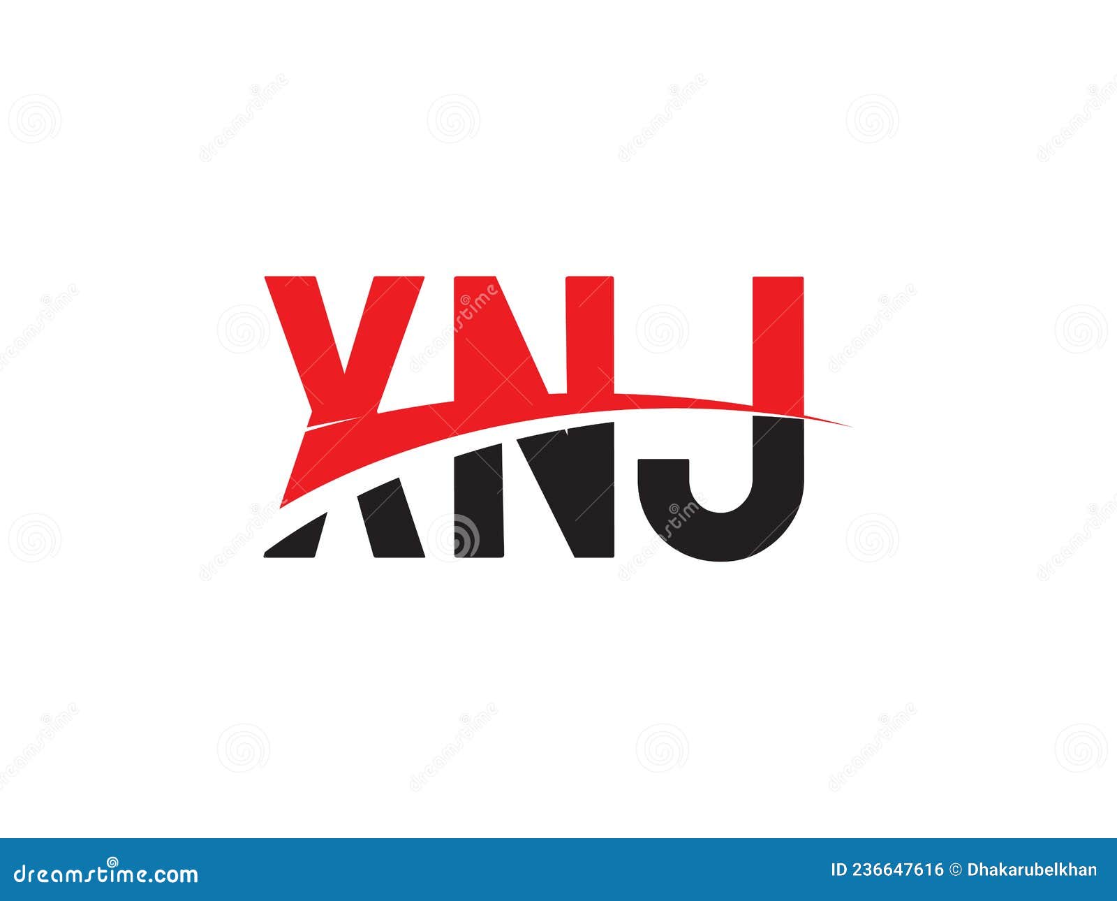XNJ Letter Initial Logo Design Vector Illustration Stock Vector ...