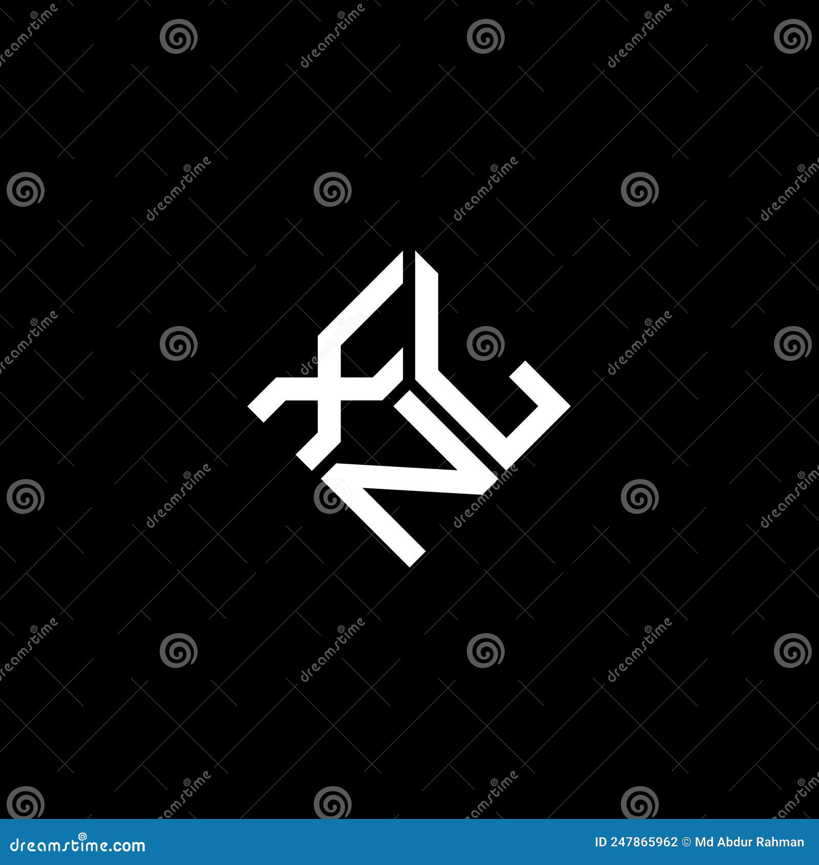 XNL Letter Logo Design on Black Background. XNL Creative Initials ...
