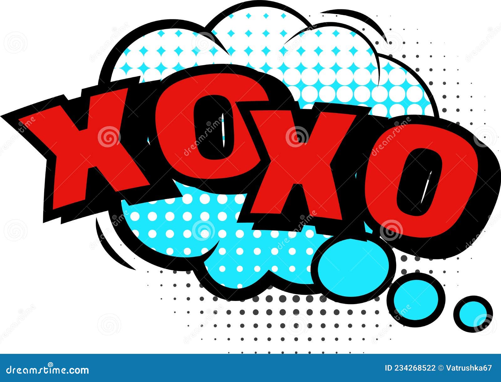 Xo Xo Bubble, Funny Emotion and Expression for Comic Book Stock Vector ...