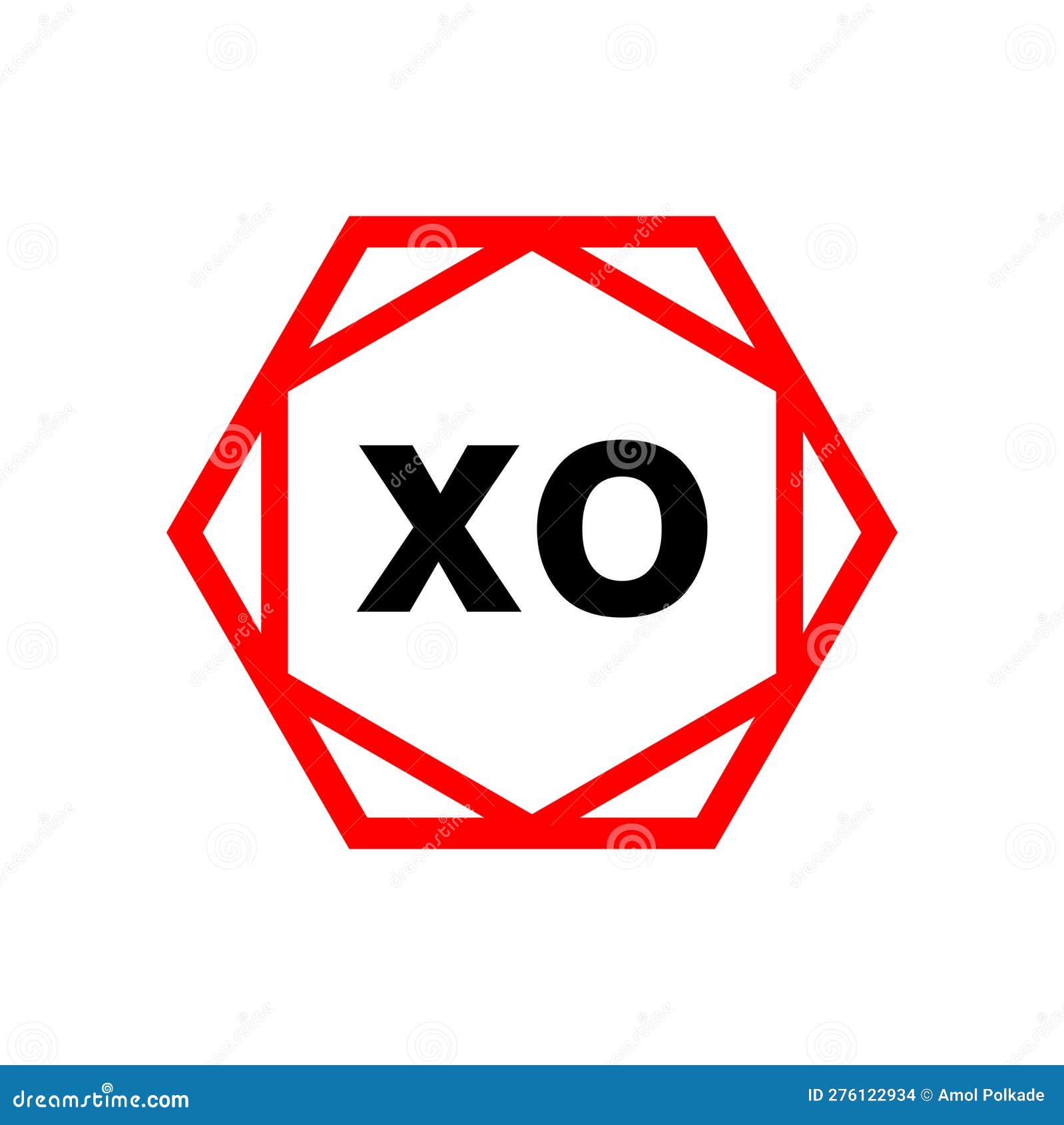 XO Hexagon Typography Monogram Vector. XO Brand Name Icon Stock Vector ...