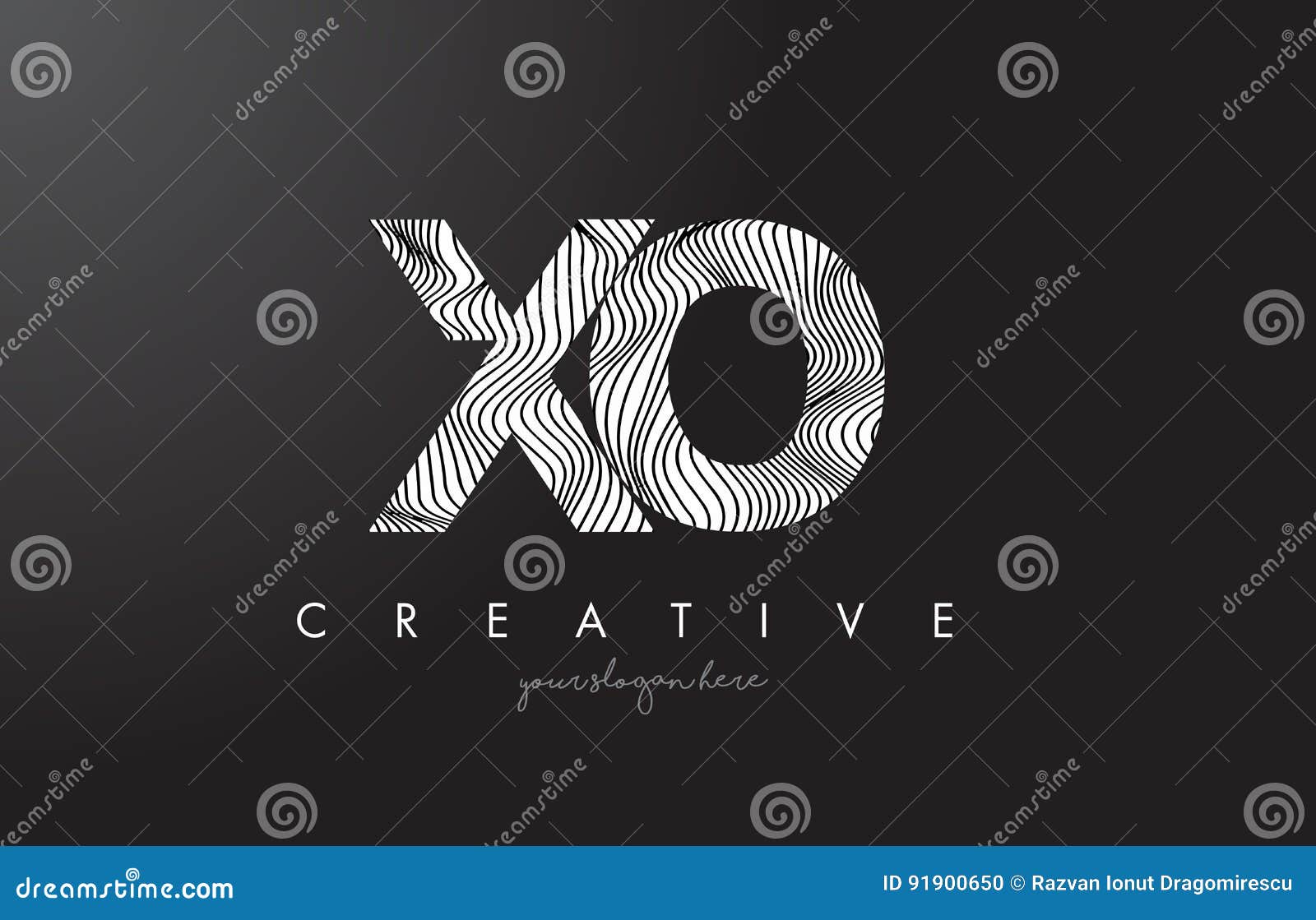 XO X O Letter Logo with Zebra Lines Texture Design Vector. Stock Vector ...