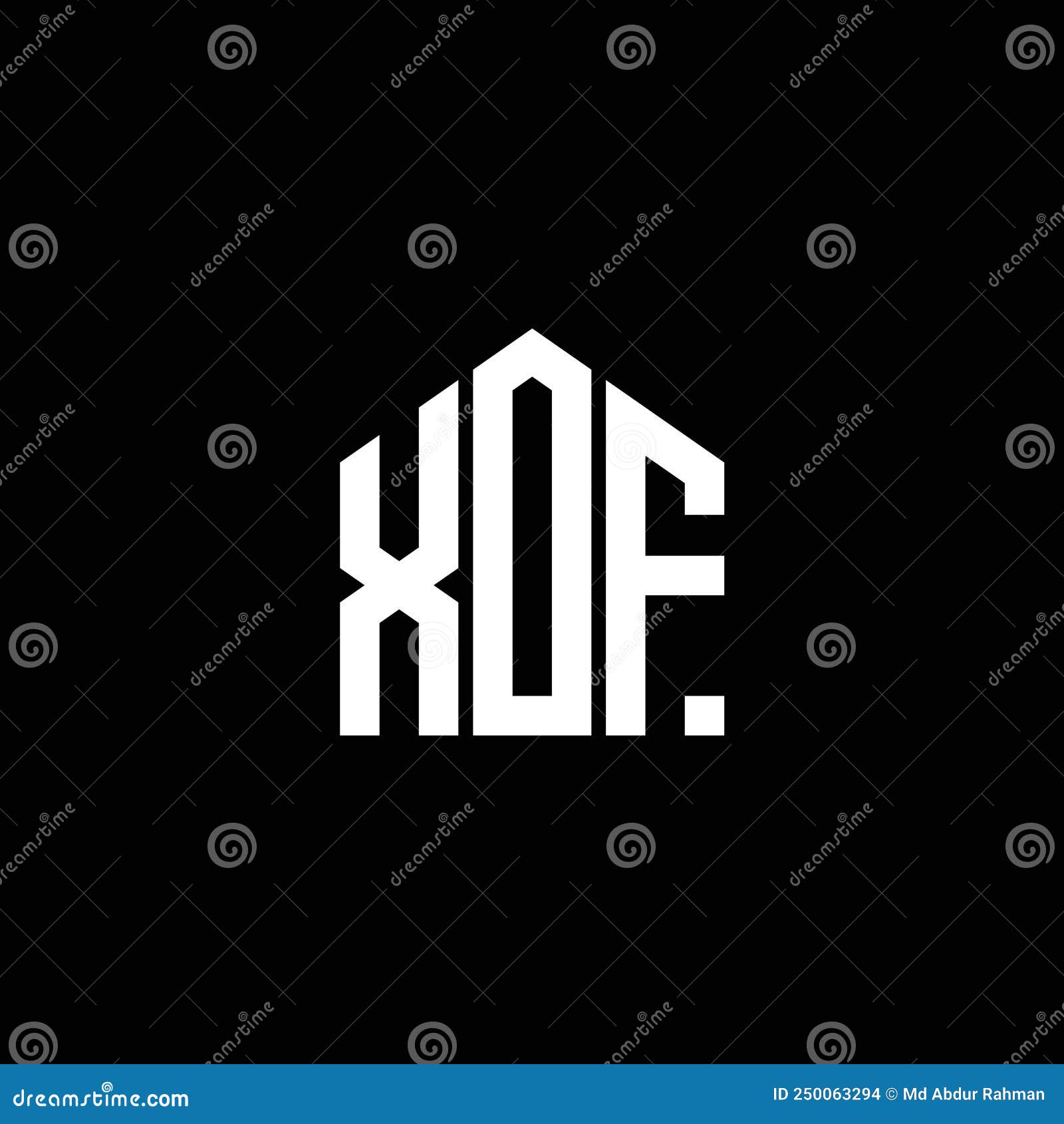 XOF Letter Logo Design on BLACK Background. XOF Creative Initials ...