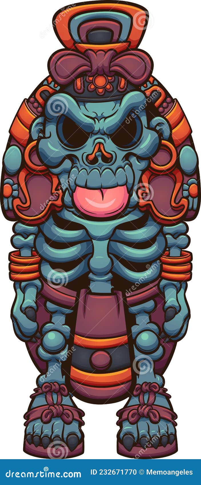 Aztec God Of The Underworld Xolotl Character Vector Illustration 232671770