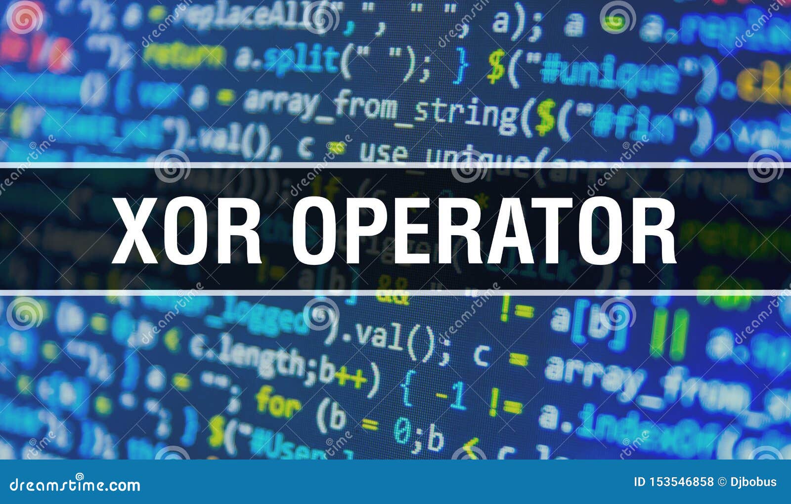Xor Operator With Abstract Technology Binary Code Backgrounddigital Binary Data And Secure Data