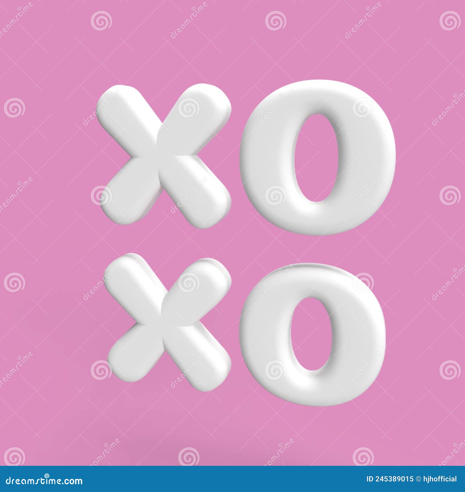 Xoxo 3d Text. Render Illustration Stock Illustration - Illustration of ...