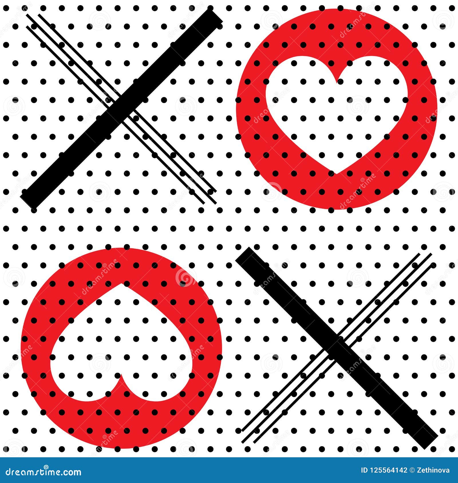 XOXO Polka Dot Retro Decor stock illustration. Illustration of cute ...