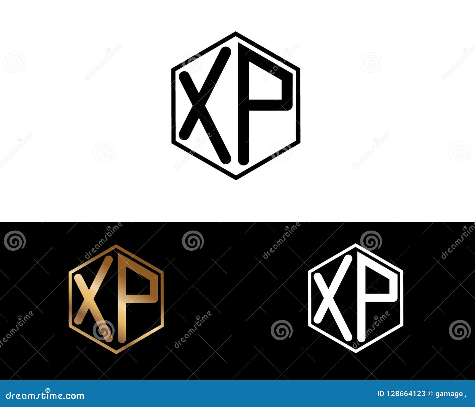 XP Letters Linked with Hexagon Shape Logo Stock Vector - Illustration ...