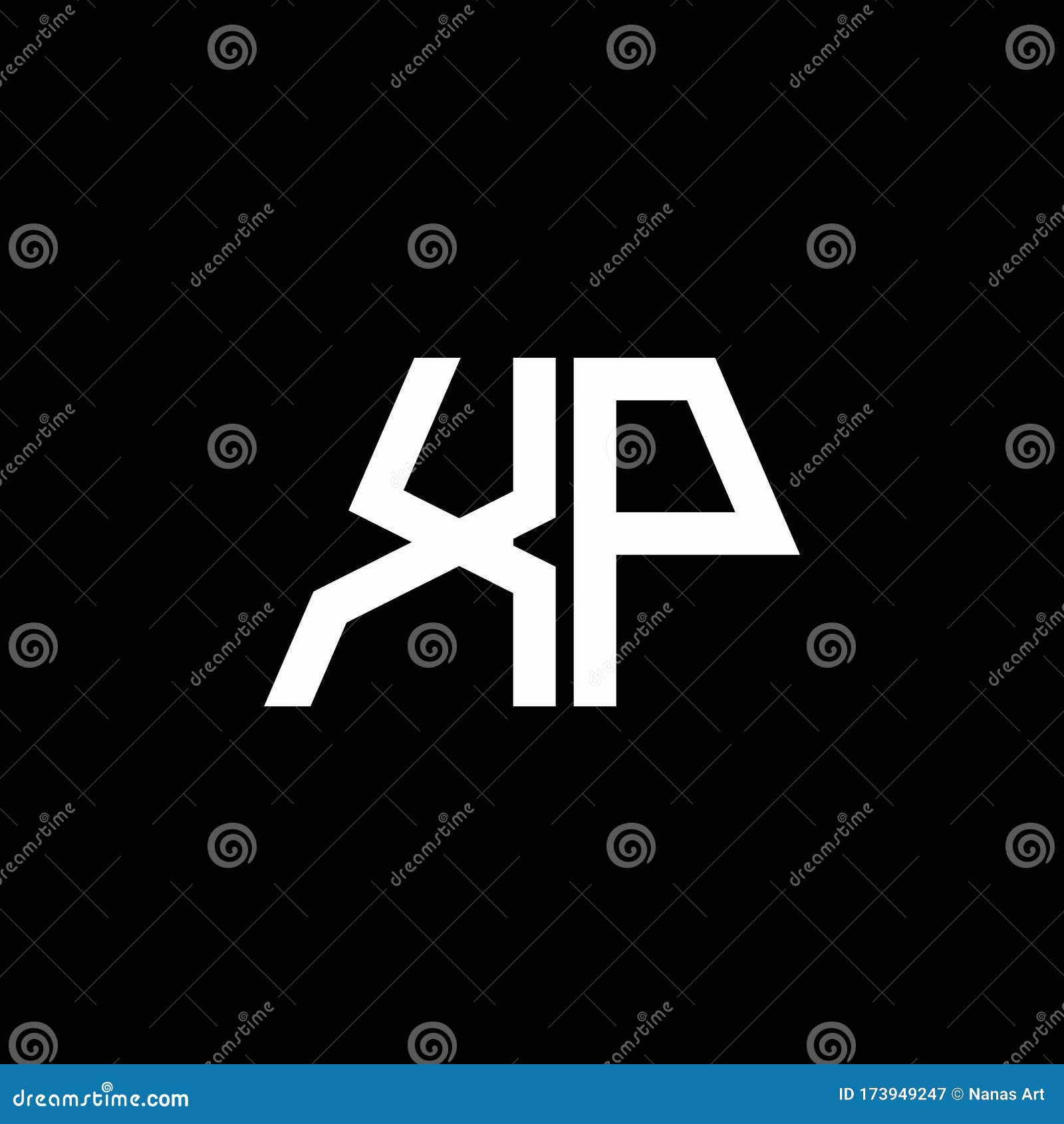 XP Logo Abstract Monogram Isolated on Black Background Stock Vector ...
