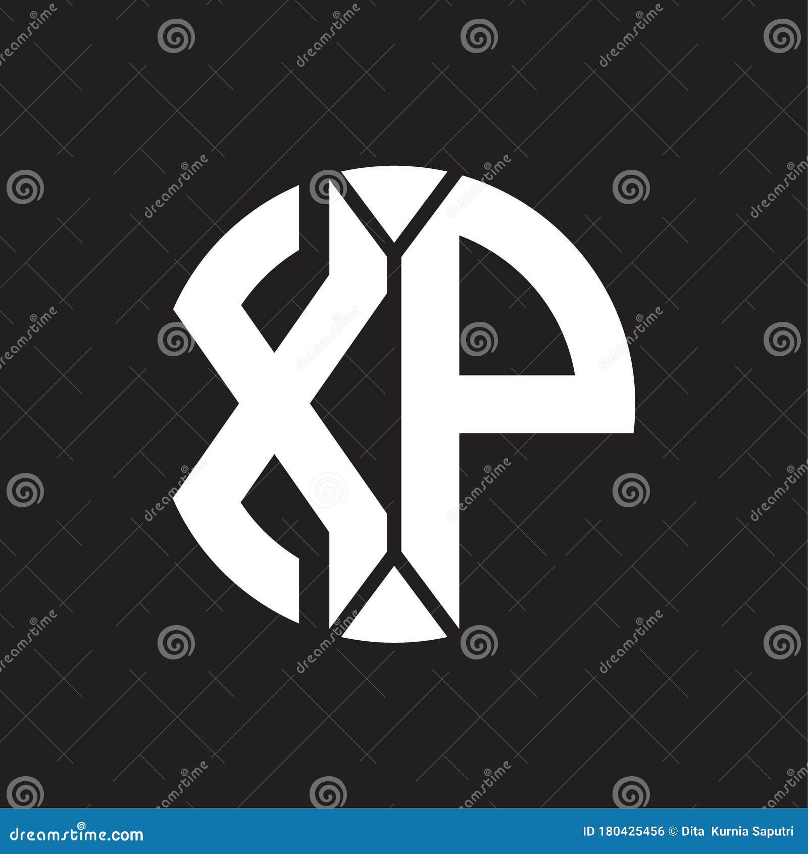 XP Logo Monogram with Piece Circle Ribbon Style Stock Vector ...