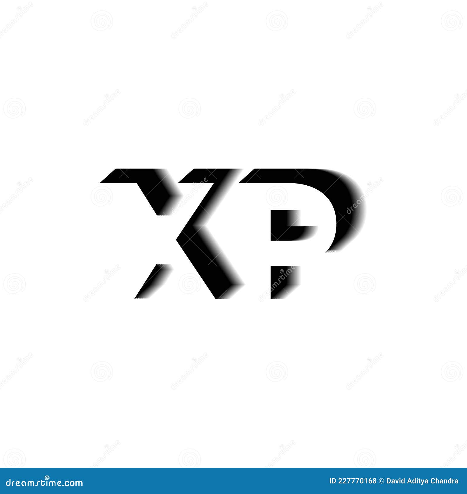 XP Monogram Shadow Shape Style Stock Vector - Illustration of elegant ...