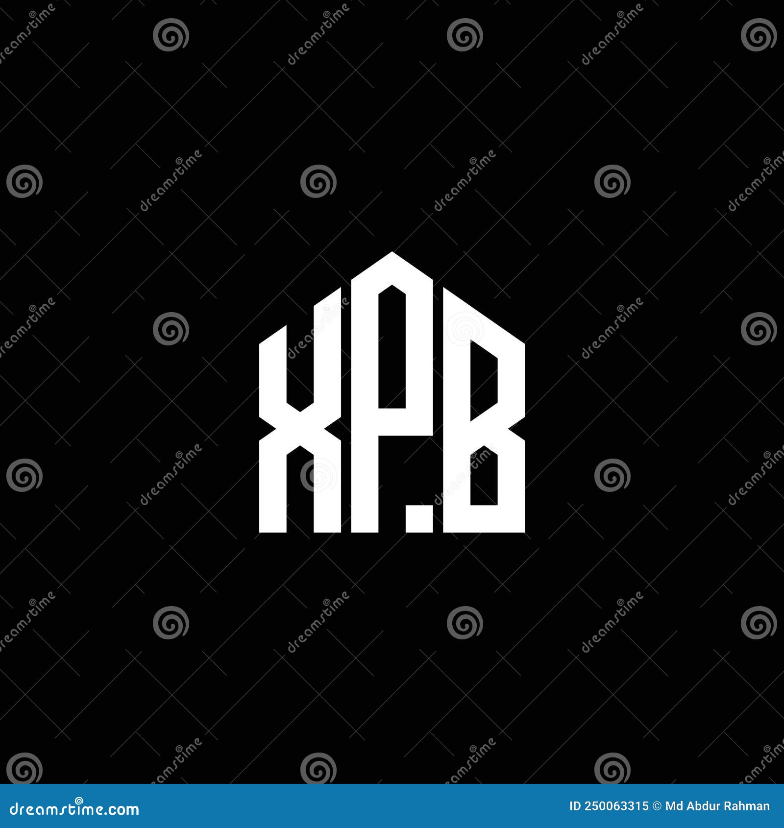 XPB Letter Logo Design on BLACK Background. XPB Creative Initials ...