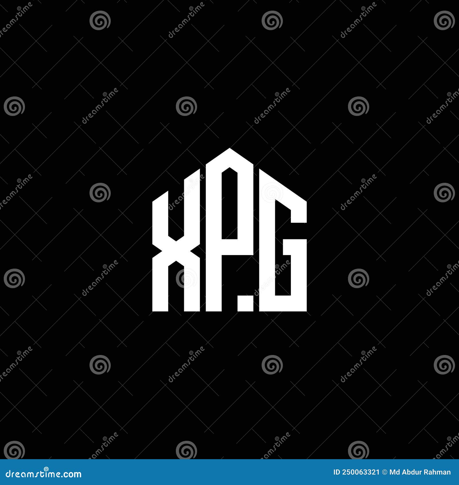 XPG Letter Logo Design on BLACK Background. XPG Creative Initials ...