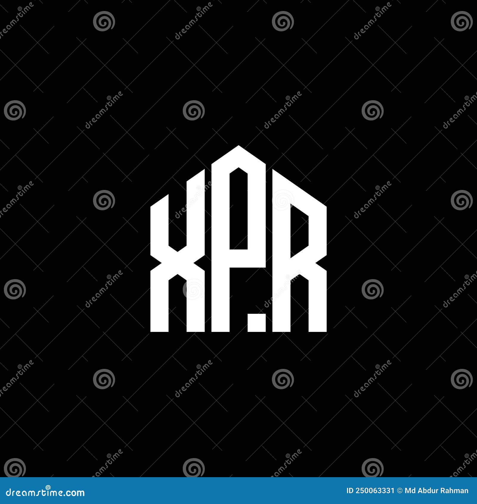 XPR Letter Logo Design on BLACK Background. XPR Creative Initials ...