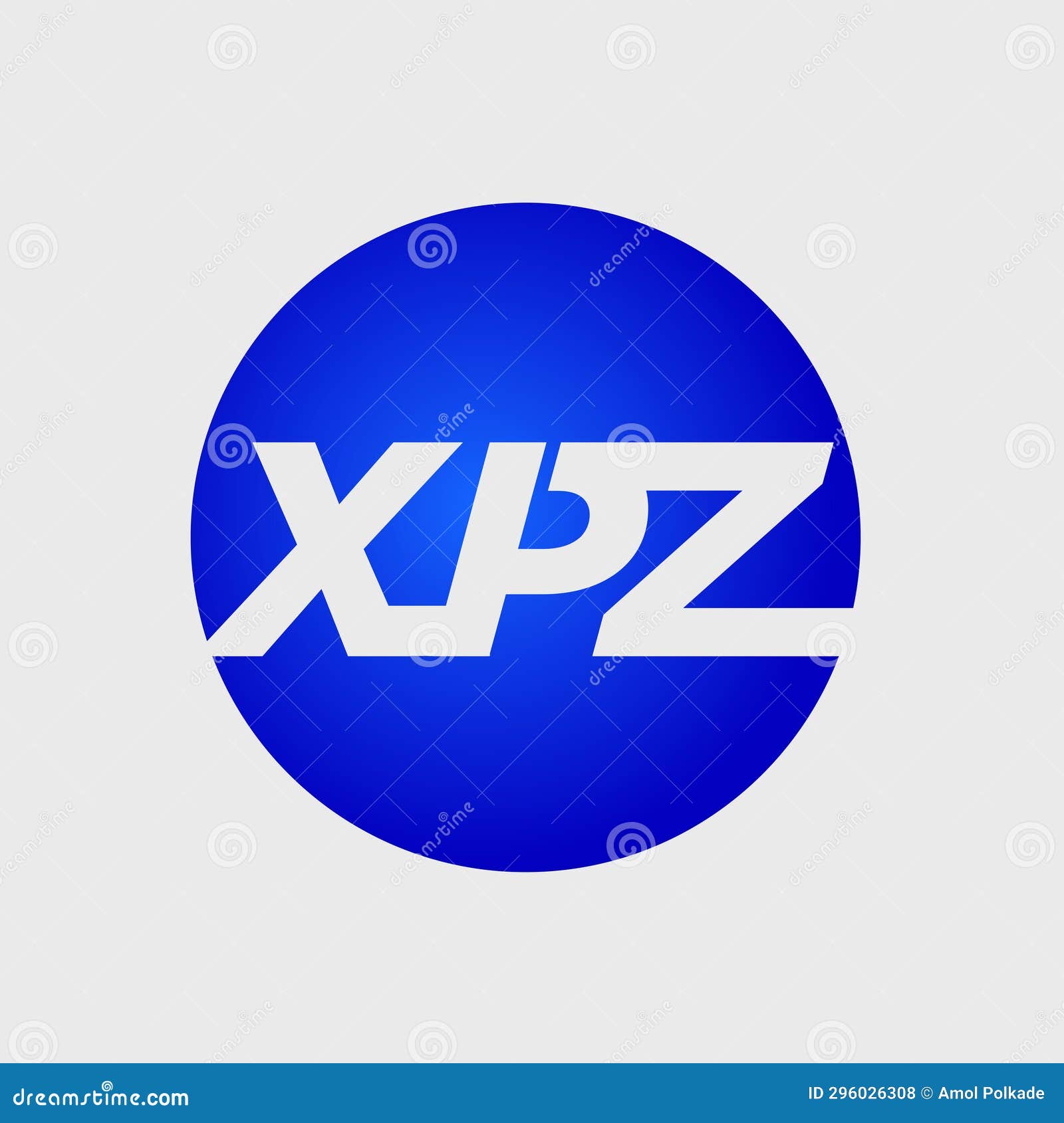 XPZ Typography Vector Icon. XPZ Round Monogram with Blue Color Stock ...