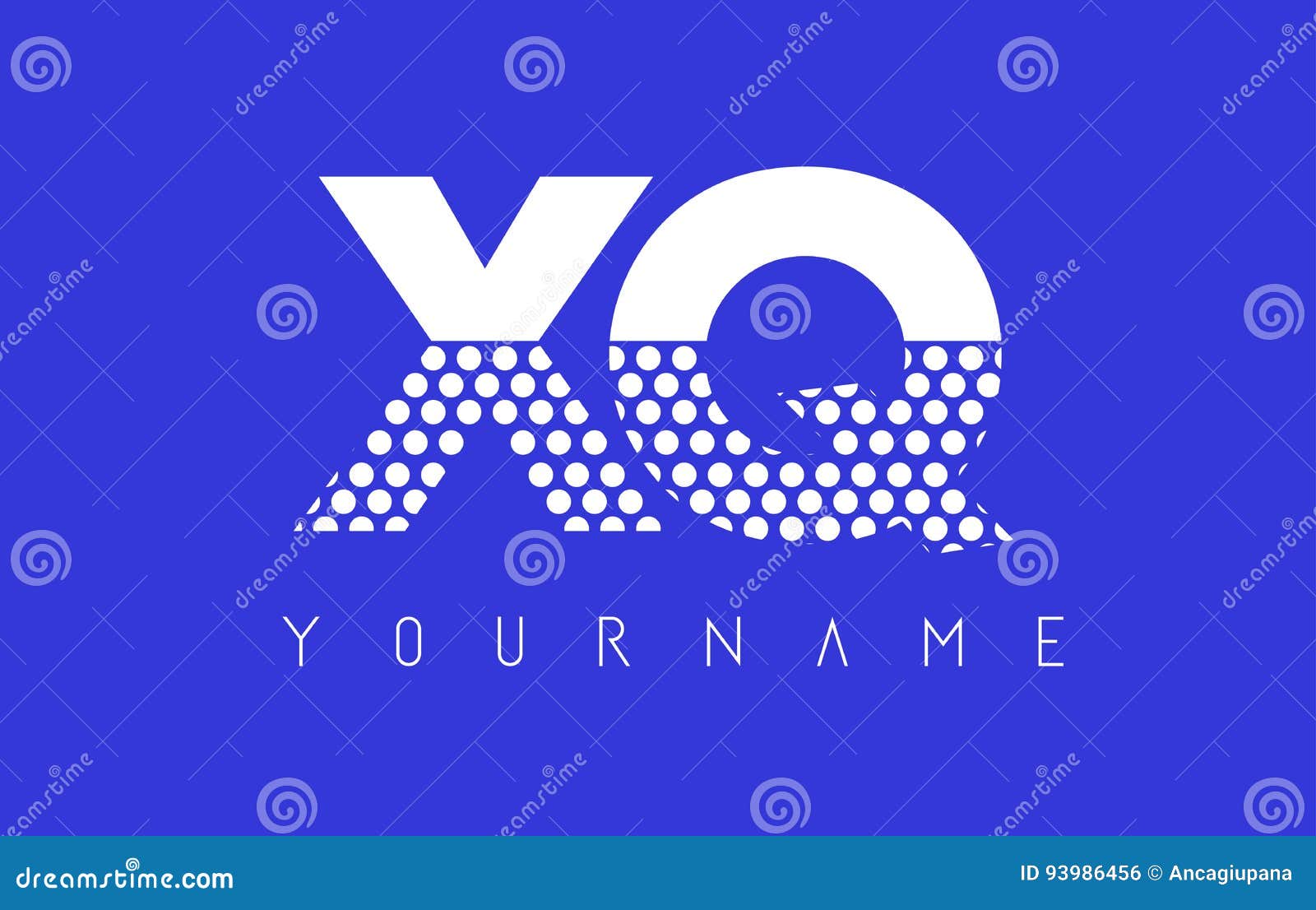 XQ X Q Dotted Letter Logo Design with Blue Background. Stock Vector ...