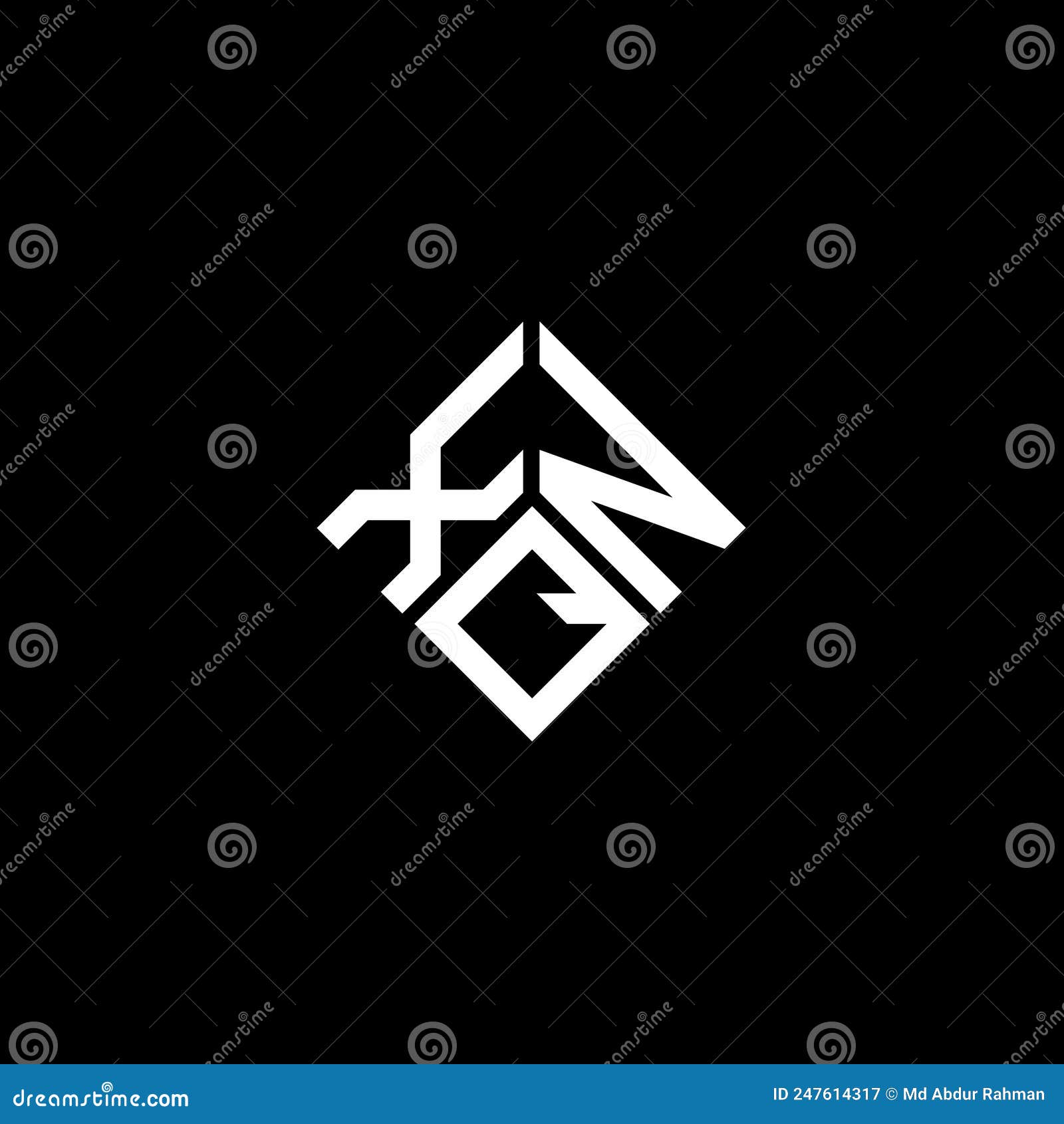 XQN Letter Logo Design on Black Background. XQN Creative Initials ...