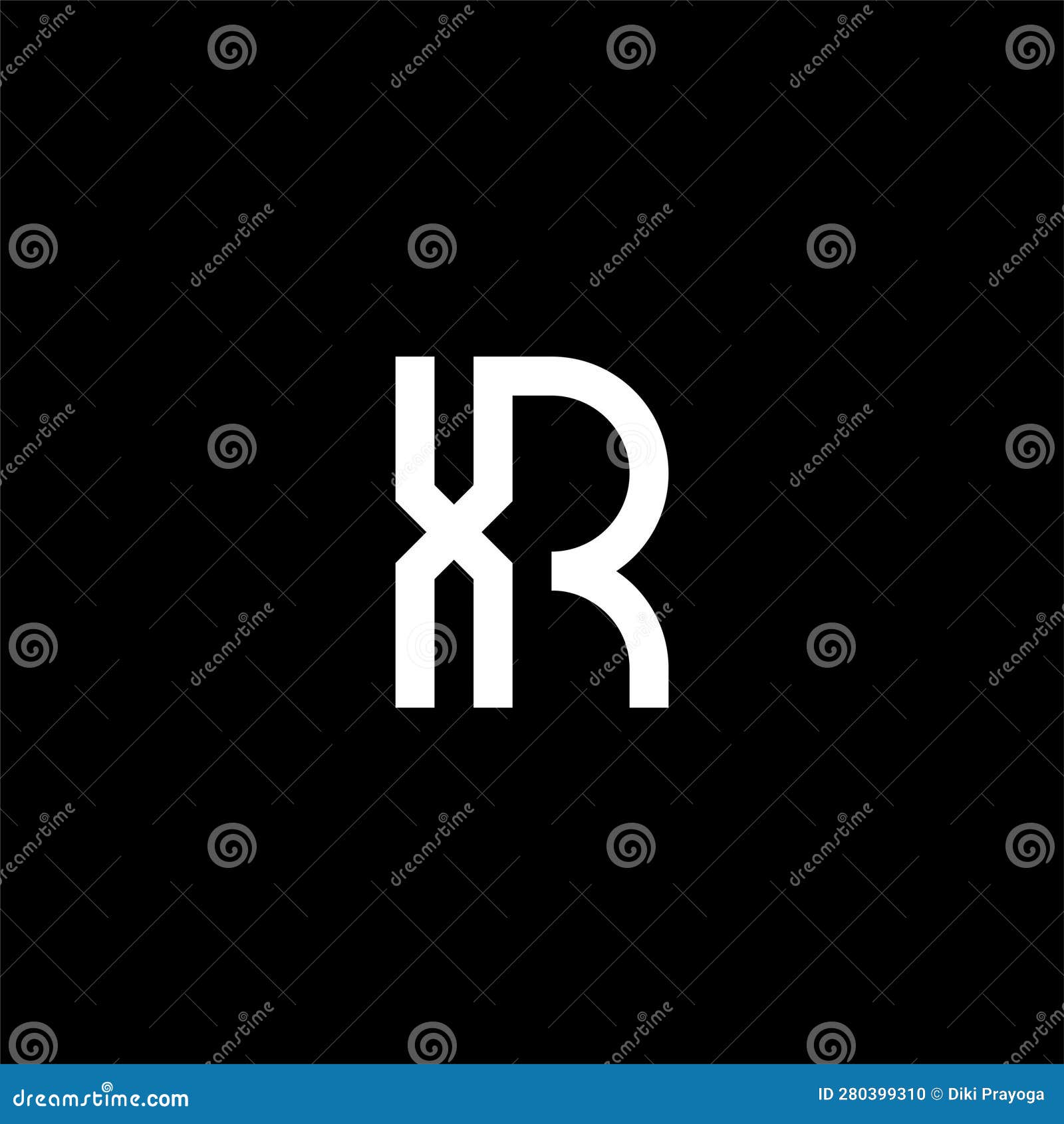 XR Initial Monogram Logo Design for Vector Illustration Stock ...
