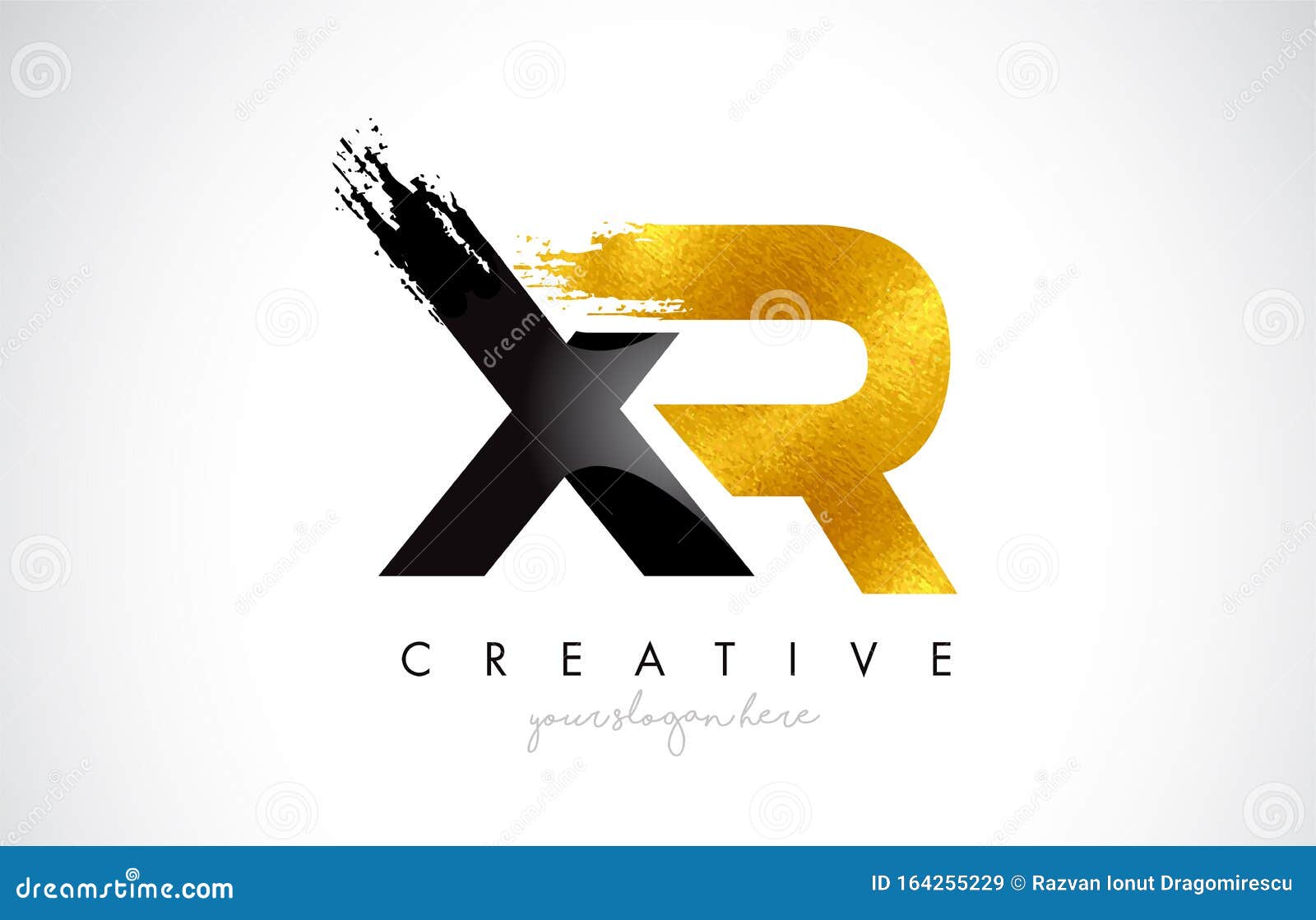 XR Letter Design with Brush Stroke and Modern 3D Look Stock Vector ...
