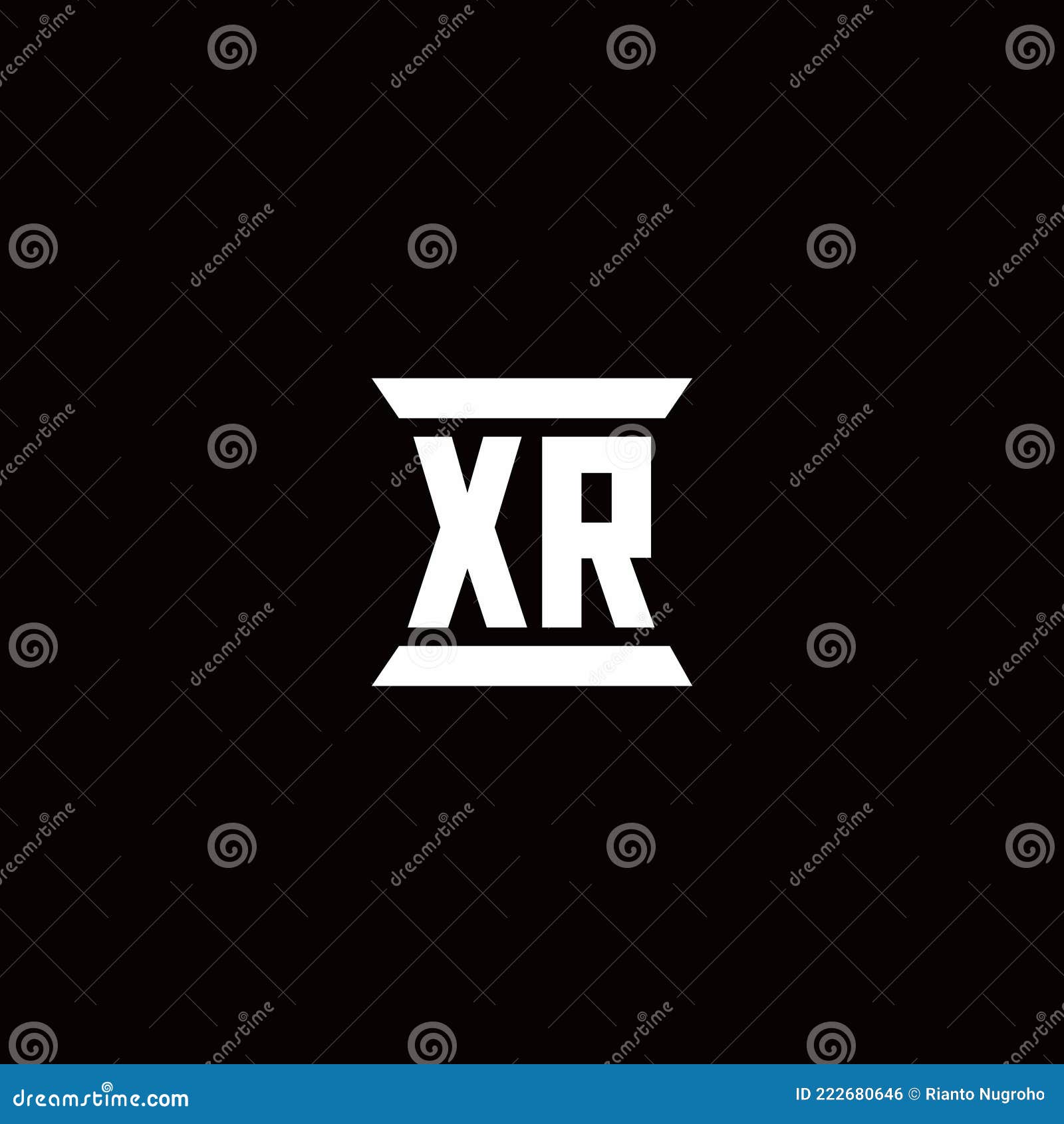 XR Logo Monogram with Pillar Shape Designs Template Stock Vector ...
