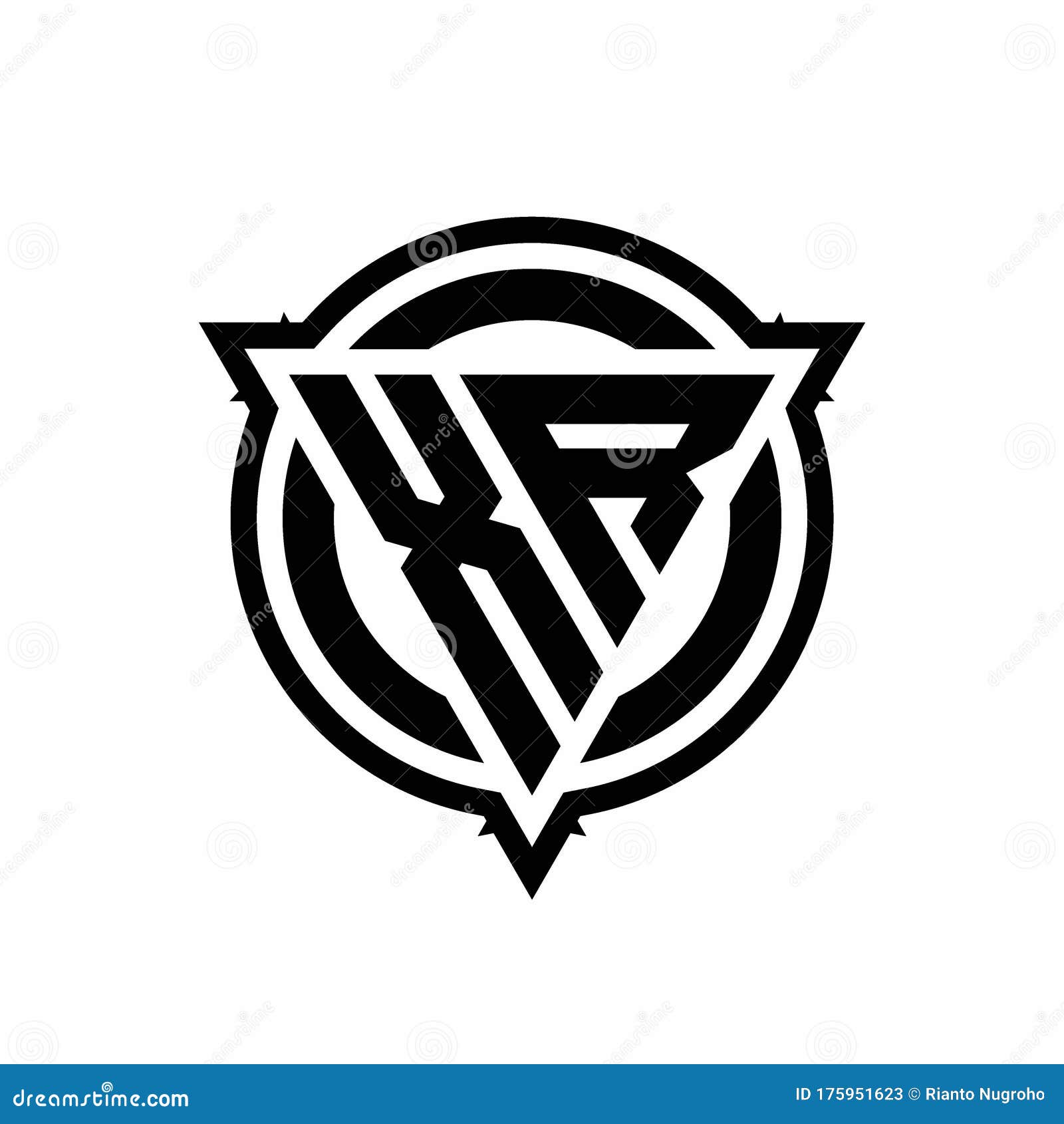 XR Logo with Triangle Shape and Circle with Outline Rounded Design ...