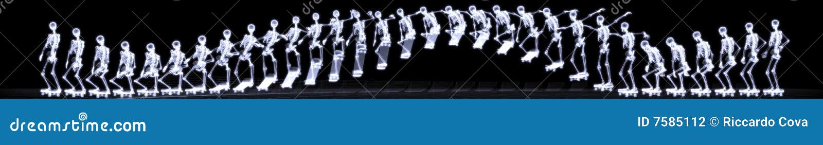 Xray of Human Skeleton Jumping Freestyle Stock Illustration ...