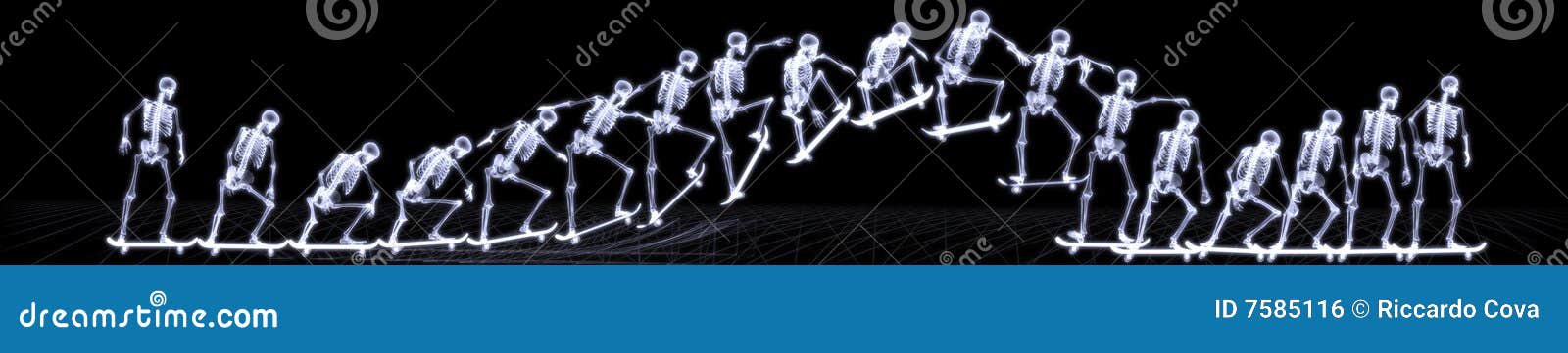 Xray of Human Skeleton Jumping Freestyle Stock Illustration ...