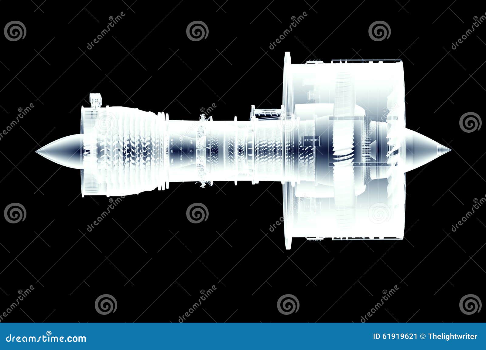Xray Jet Engine Isolated on Black Stock Image - Image of blue, thrust ...