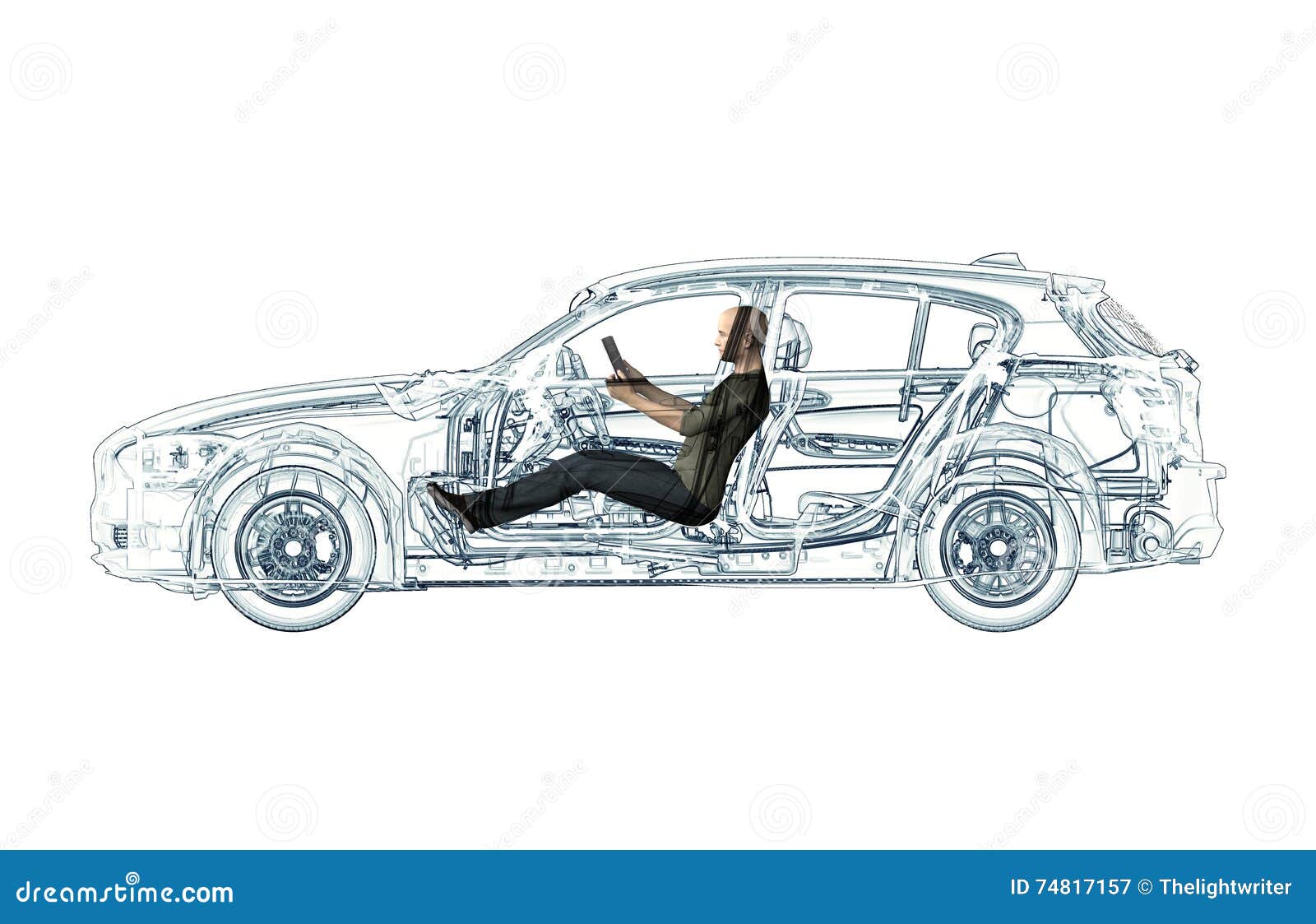 Xray Self Driving Electronic Computer Car Stock Illustration ...
